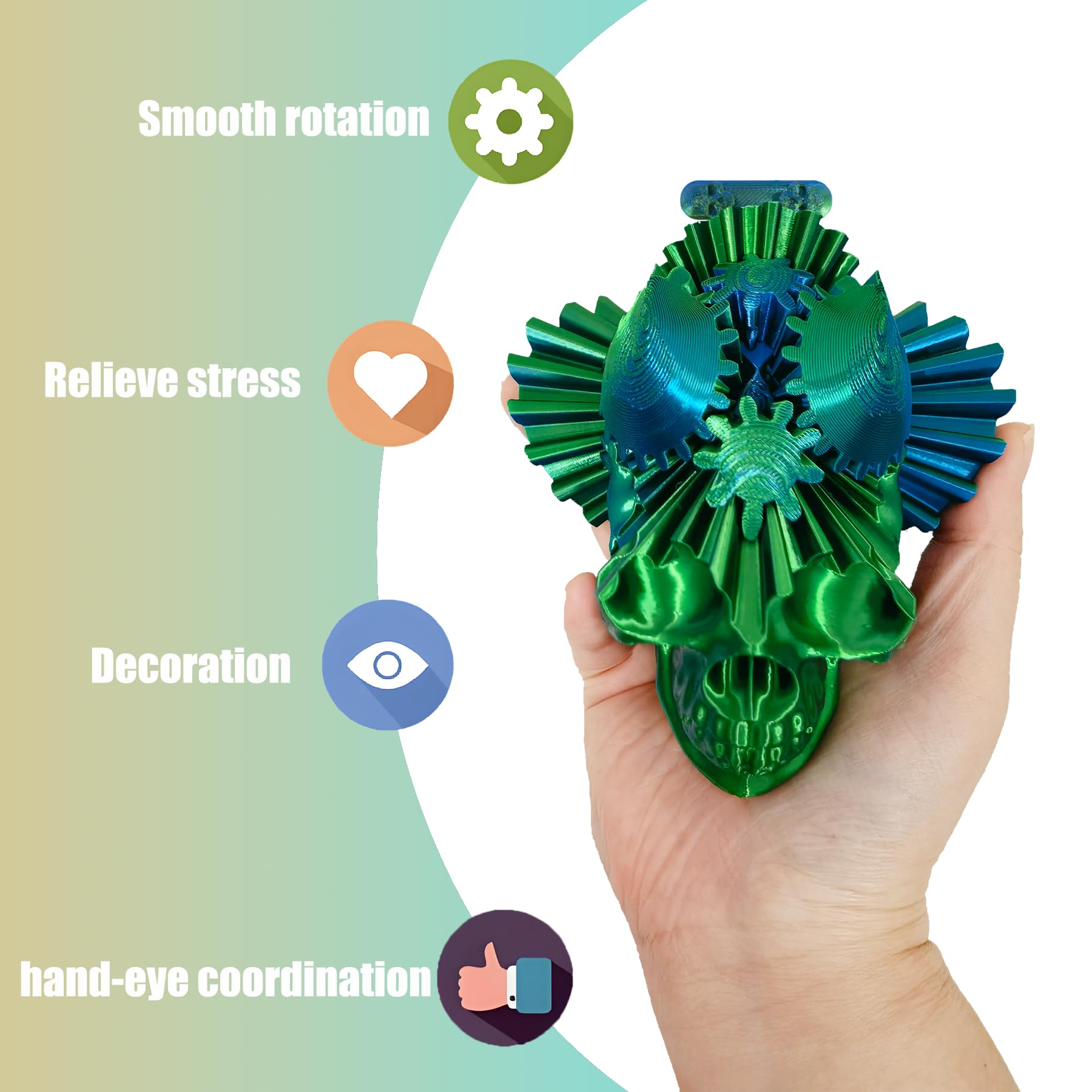 Snapklik.com : Gear Skull Ball, Gearhead Sphere, 3D Printed Gear ...