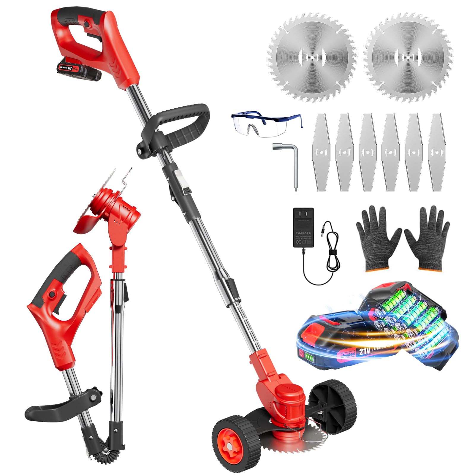 Snapklik.com : Aboutool Cordless Weed Wacker 3 In 1 Stringless-Grass ...