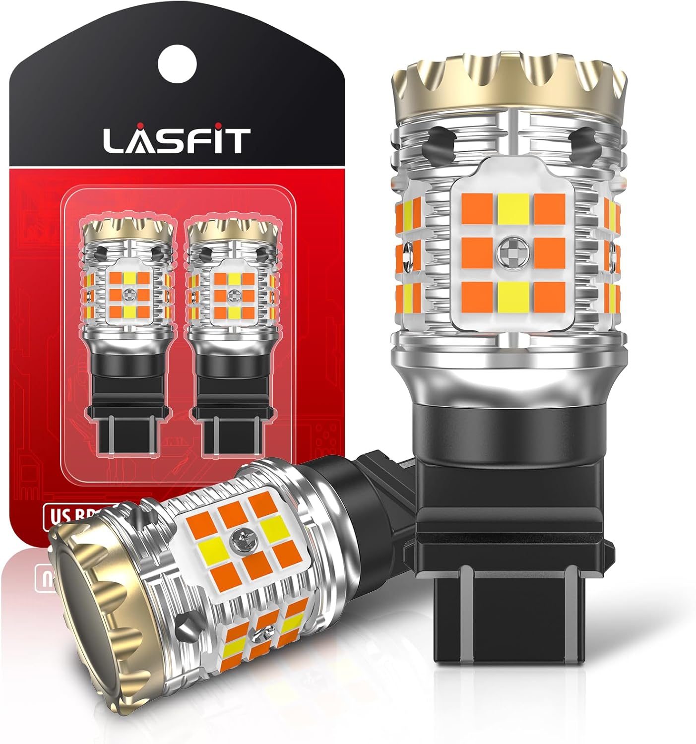 Amazon.com: LASFIT CANBUS Anti Hyper Flash 3157 3057 4157 Dual Color ...