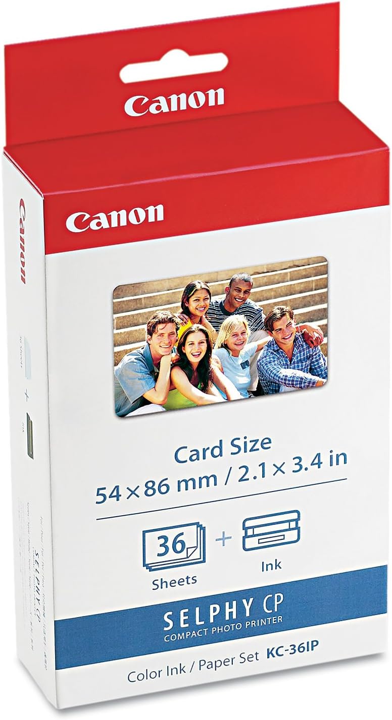 Amazon.com: Canon 7739A001 (KC-36IP) Ink & Photo Paper Set, Black/Tri ...