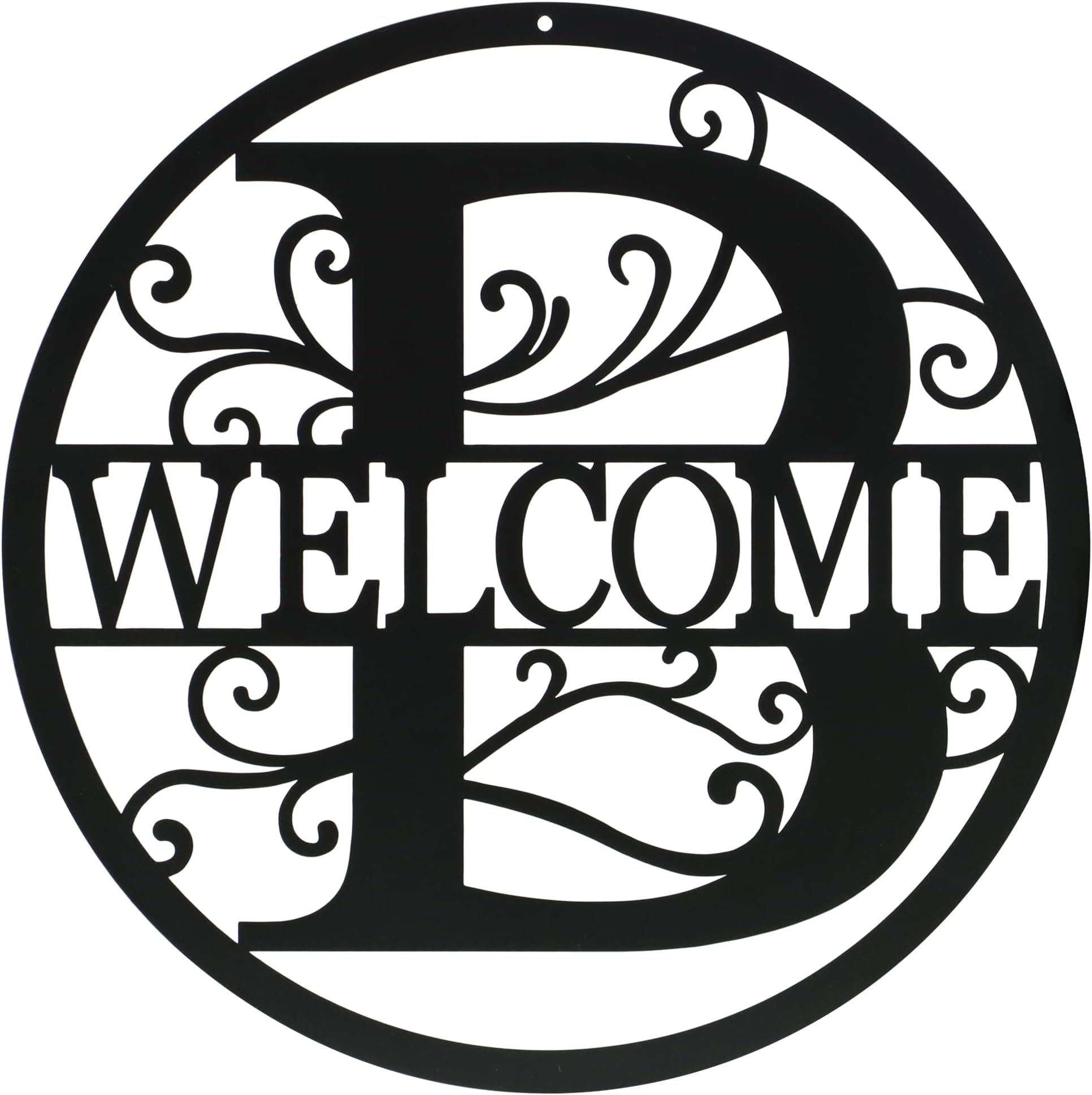 Amazon.com: VinSees Metal Initial Welcome Sign Metal Monogrammed Sign ...