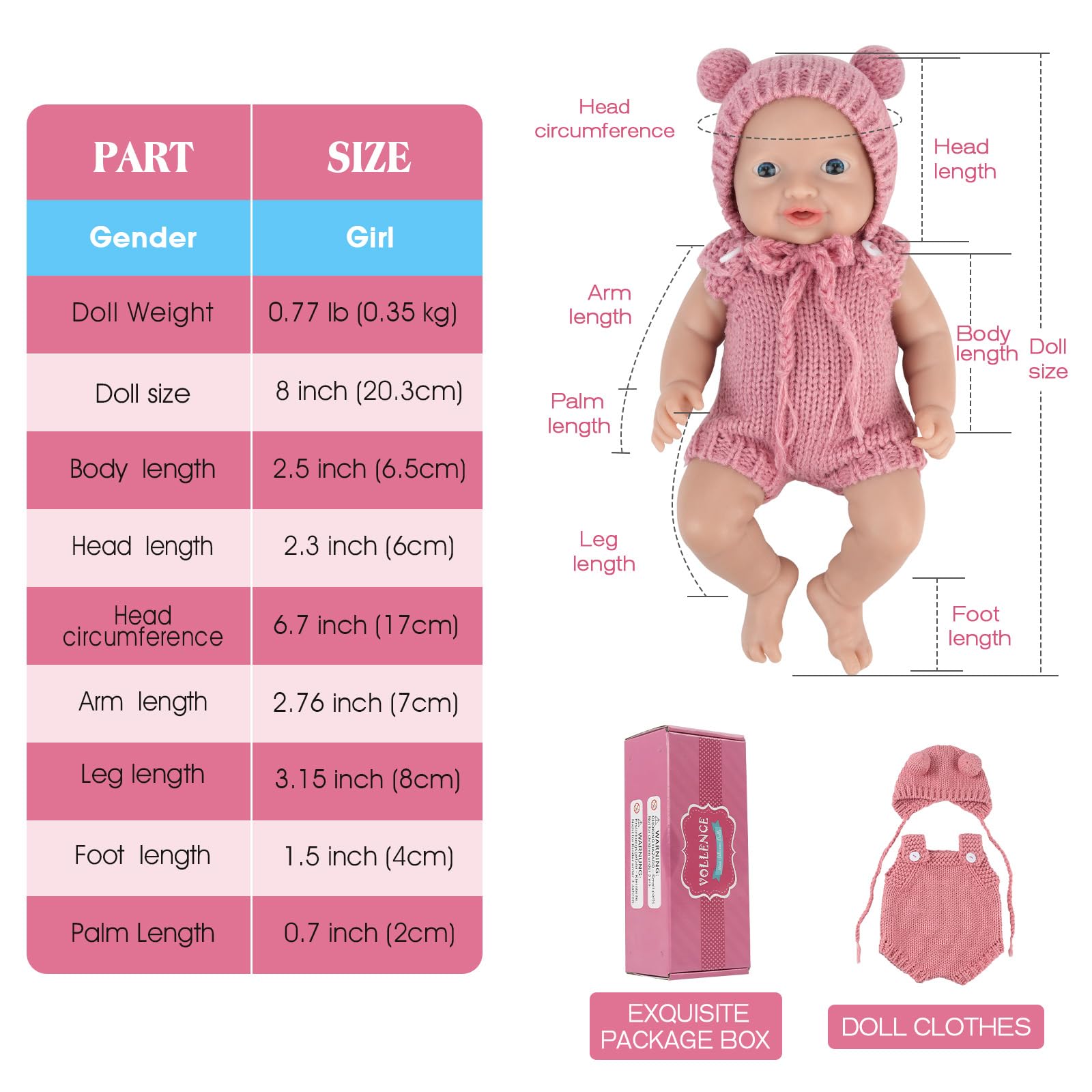 Snapklik.com : Vollence 8 Inch Mini Silicone Baby Preemie Tiny ...