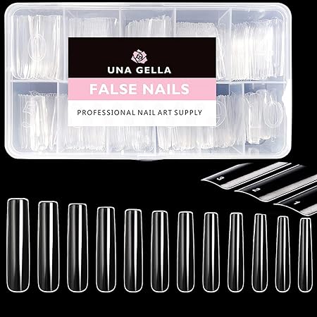 Amazon.com: UNA GELLA Full Nail Tips Extra Long Tapered Sqaure Tips ...