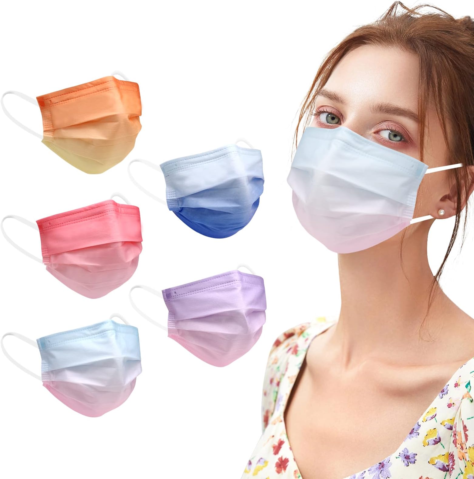 Amazon.com: Borje Disposable Face Masks Breathable Face Mask 3 Ply with ...