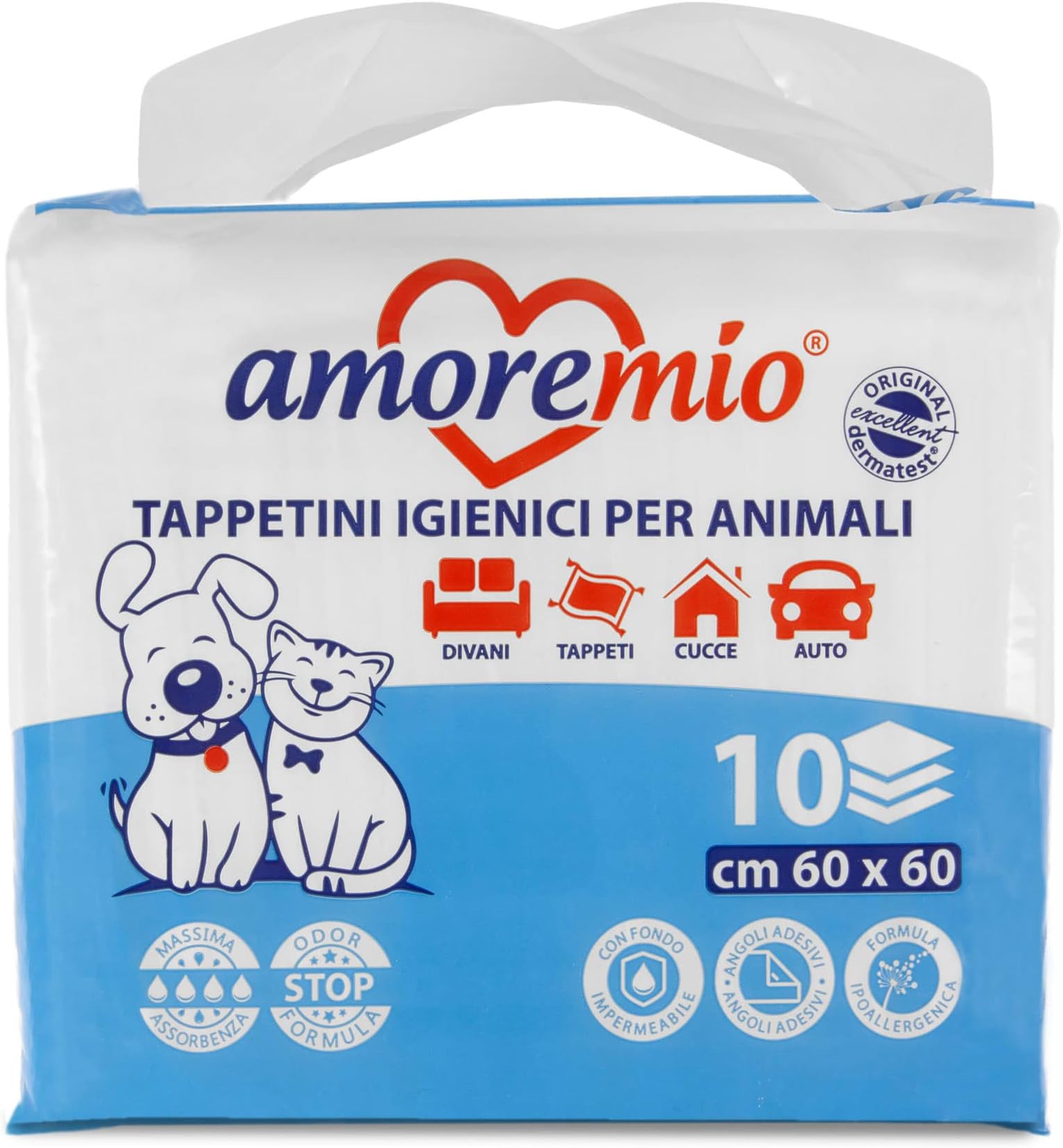 AMORE MIO 10 Tappetini Igienici per Cani, Gatti e Animali Domestici ...