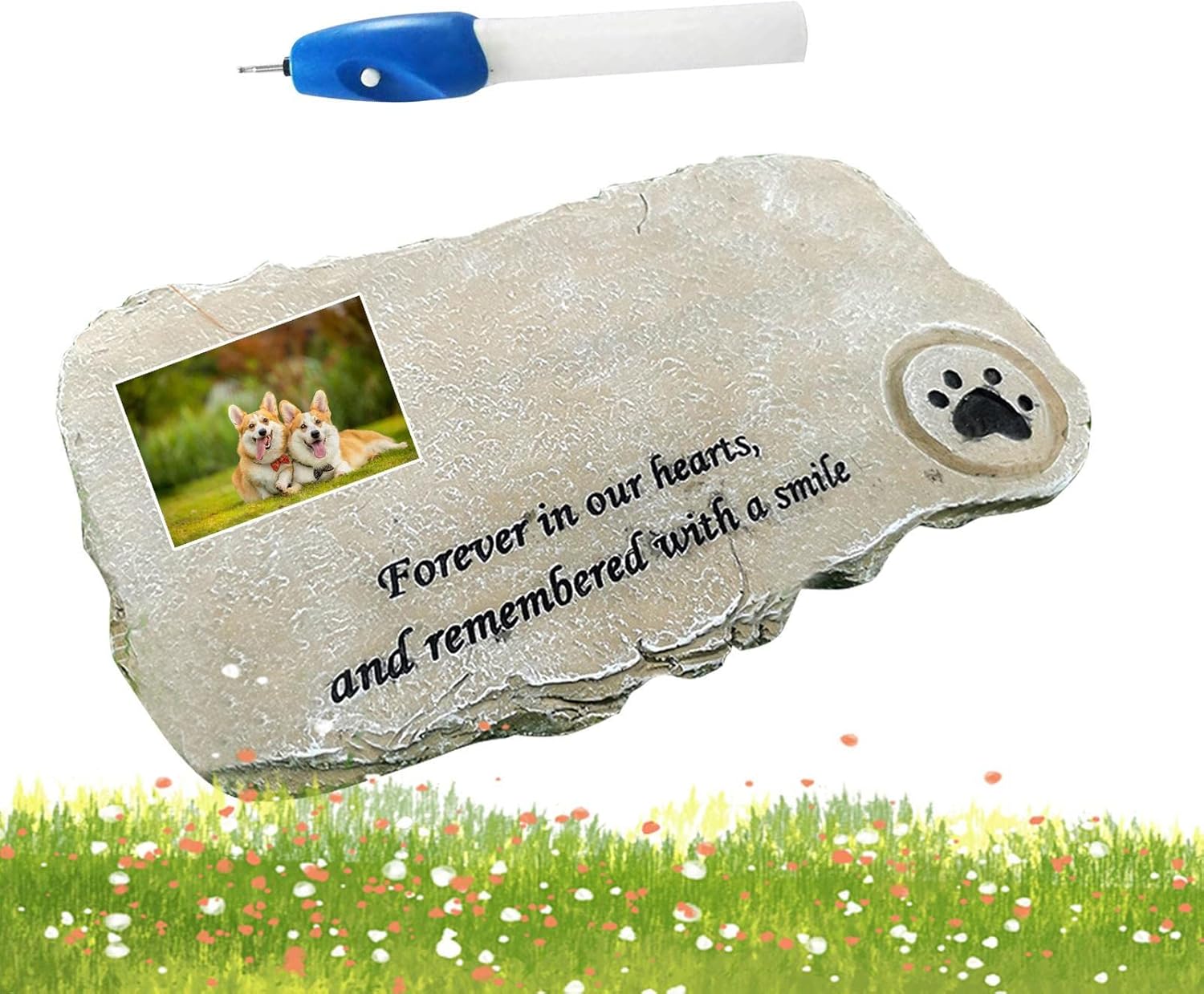 Pet Rocks for Dogs | Paw Print Lawn Remembrance Engraved Stone | Pet ...
