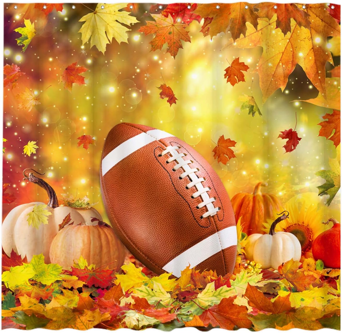 Amazon.com: Allenjoy 72" x 72" Fall Football Shower Curtain Set with ...
