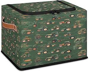 Amazon.com: Ourtheme Tractor Pattern Storage Box with Lid and Handles ...