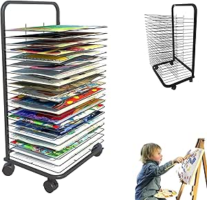 Amazon.com: GDLHY Art Drying Rack for Classroom,20-Shelf Mobile/Wall ...
