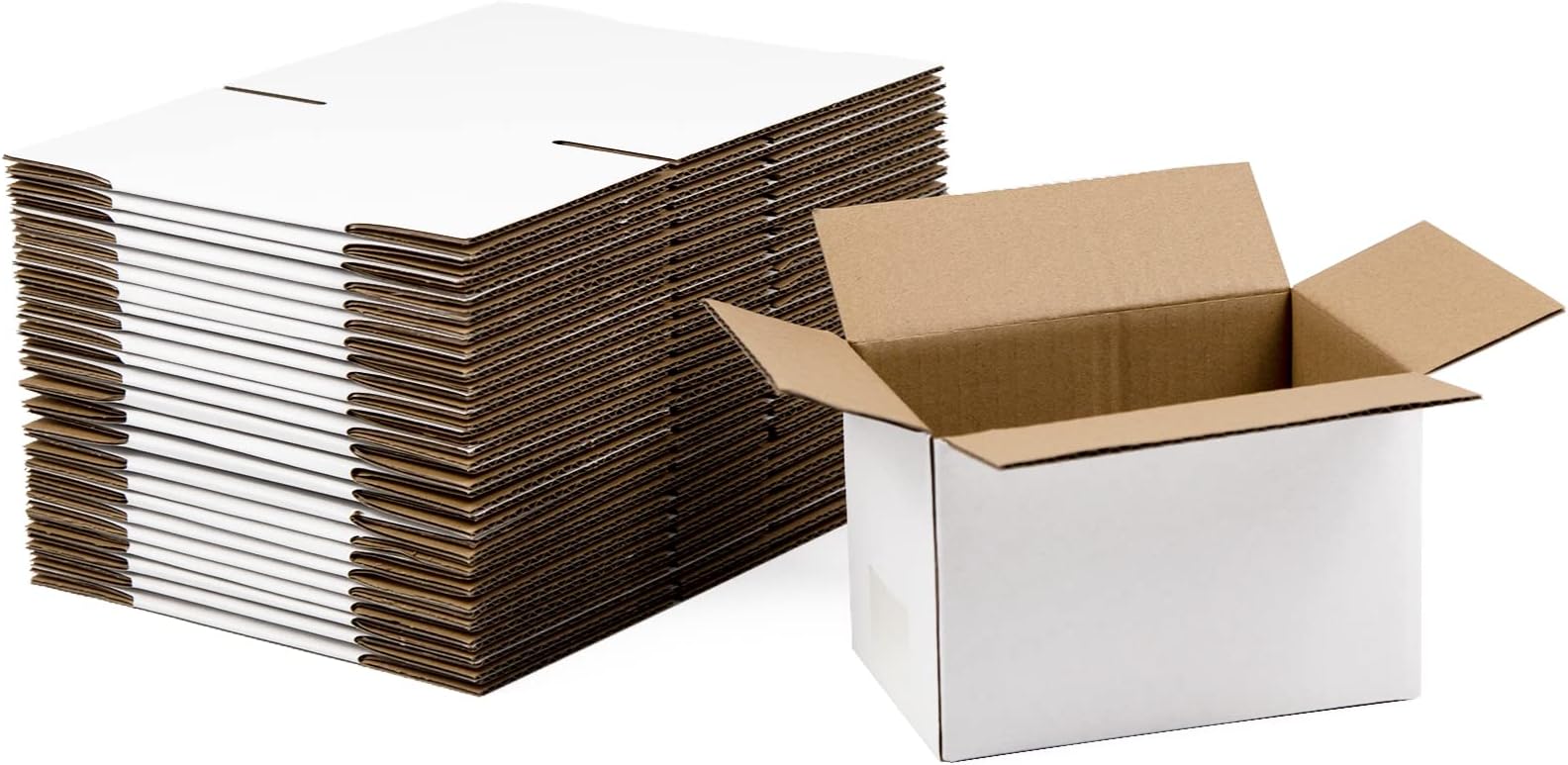 Amazon.com: SUNLPH White Shipping Boxes 8x6x4 Inches Small Corrugated ...