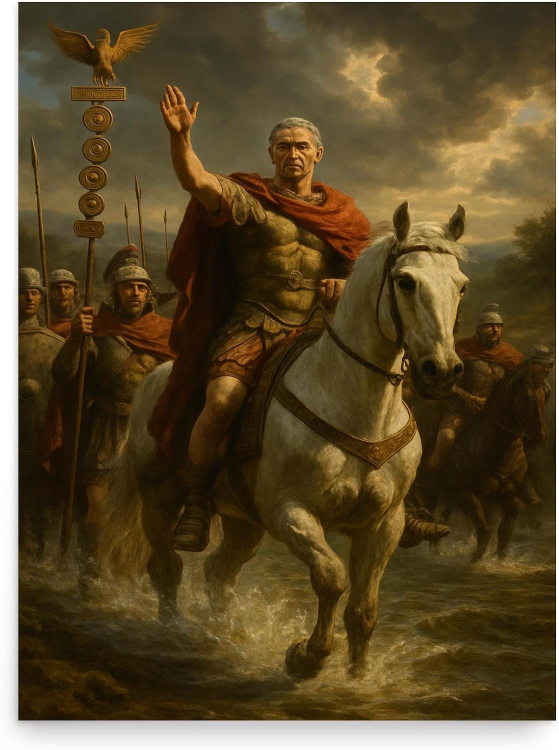 Amazon.com: Julius Caesar Crossing the Rubicon Poster Print Historic ...