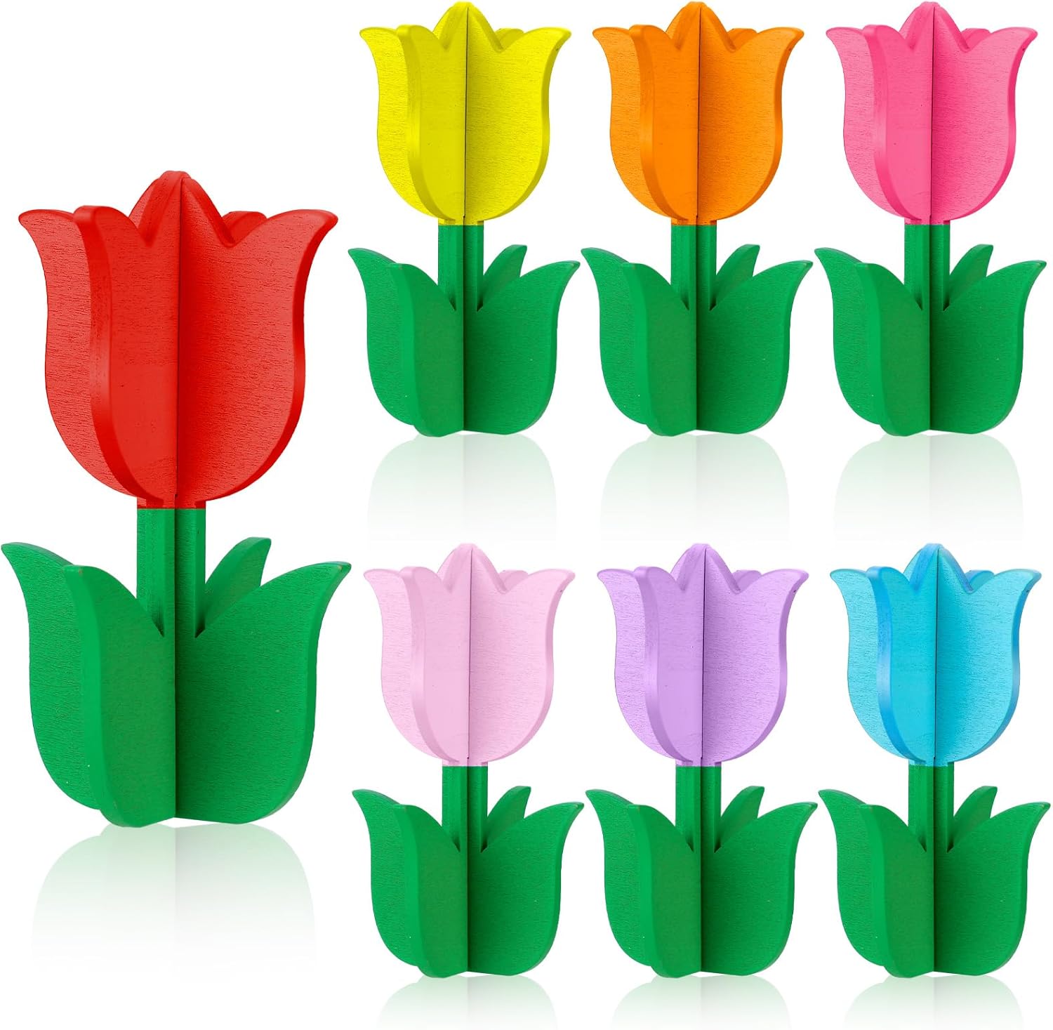 Amazon.com: Yaocom 14 Pcs Mothers Day Wooden Tulips Tiered Tray Decor ...