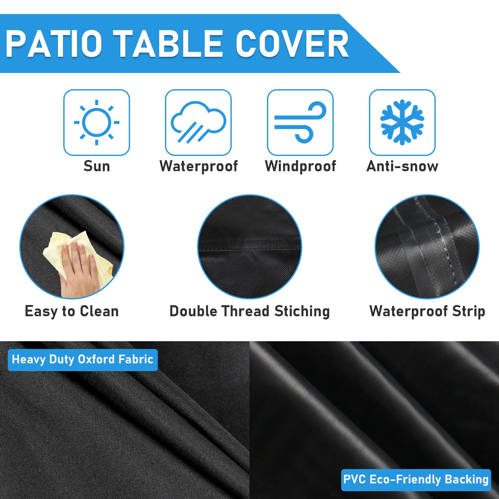 Snapklik.com : Jungda Outdoor Ottoman Cover Square, 26 Inch Waterproof ...