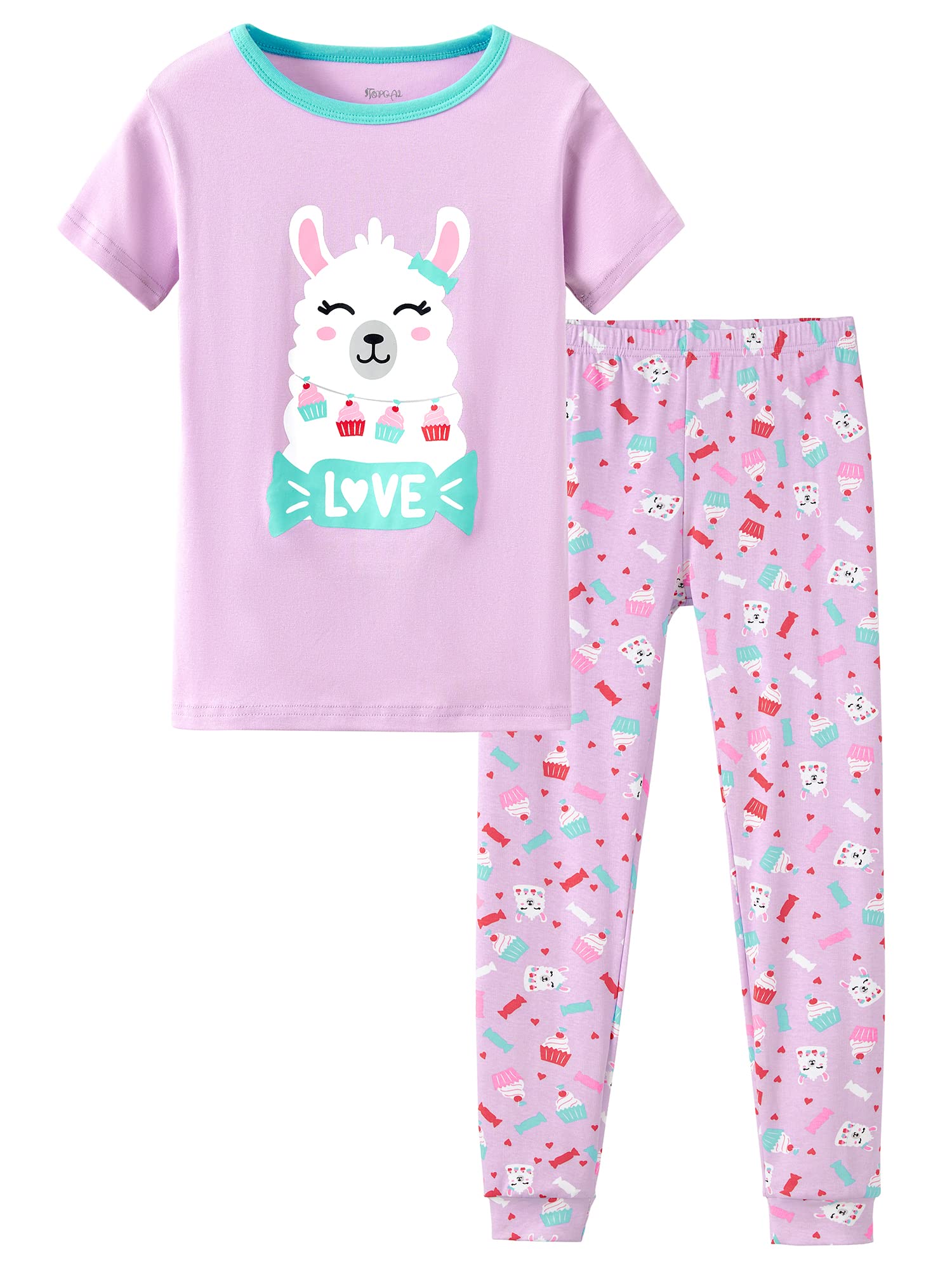 Topgal Little & Big Girls Cotton Knit Pajama 2-Piece Shorts Pants ...