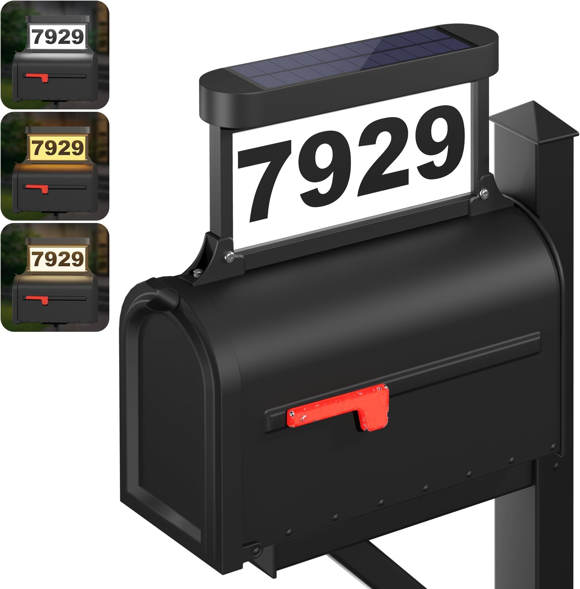 Amazon.com: AEUHWDU Solar Mailbox Number,Control Solar Mailbox Light ...