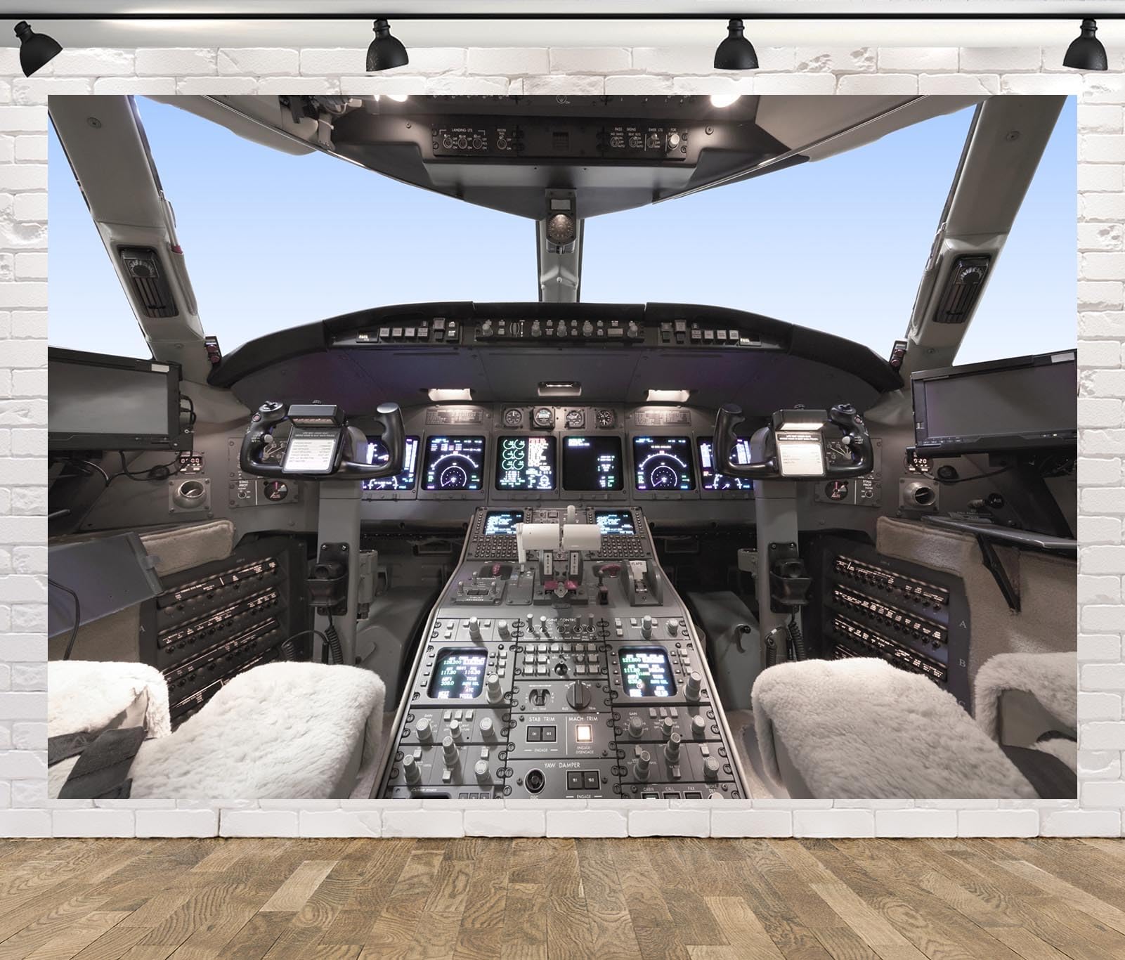Airplane Party Decorations Loccor 7x5ft Fabric Aircraft Cockpit ...