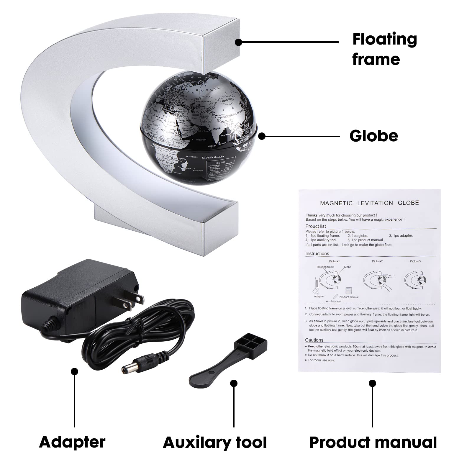 Magnetic Levitation Floating Globe With Colorful Led Light High Tech ...