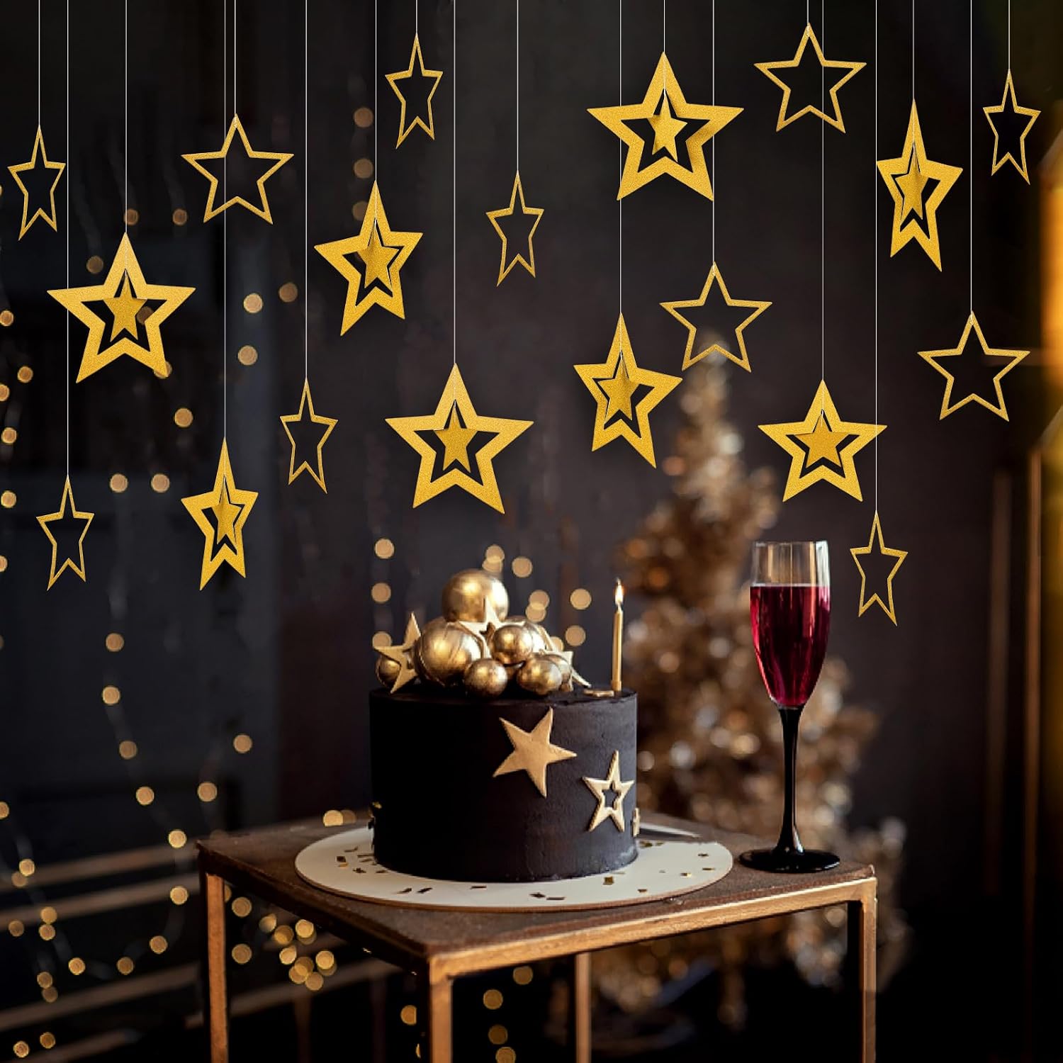 LANMOK 35pcs Star Hanging Decoration Twinkle Little Star Party Decors ...