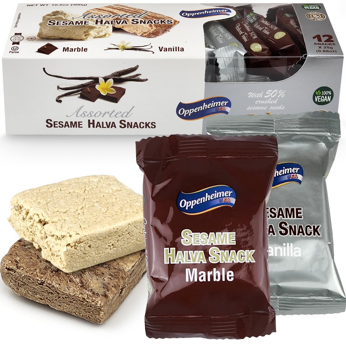 Amazon.com : Assorted Sesame Halva Snacks Vanilla and Marble Flavors ...
