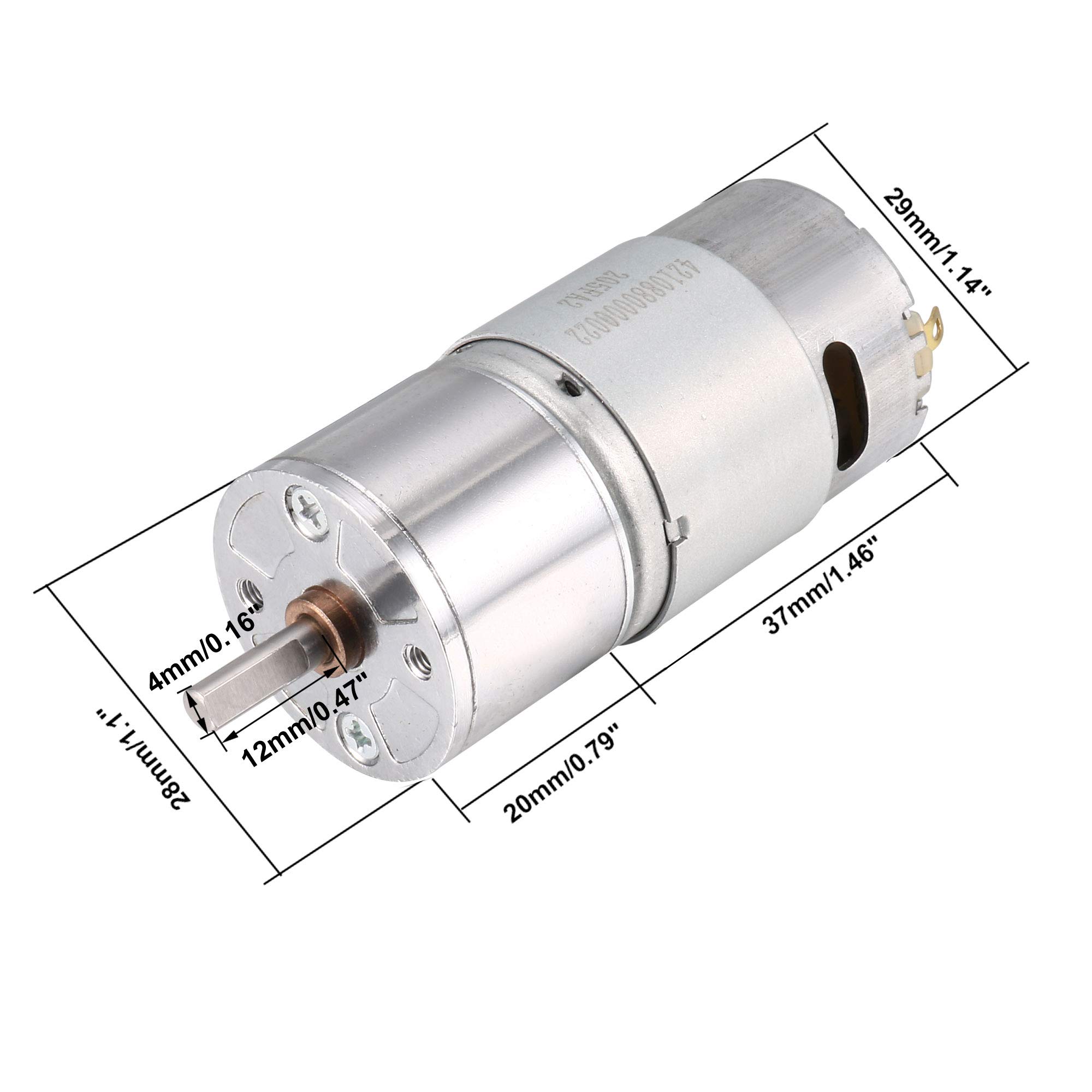 AmpFlow E30-150 Gearmotor - 12V-36V DC, 670 RPM (24V) With 8.3:1 ...