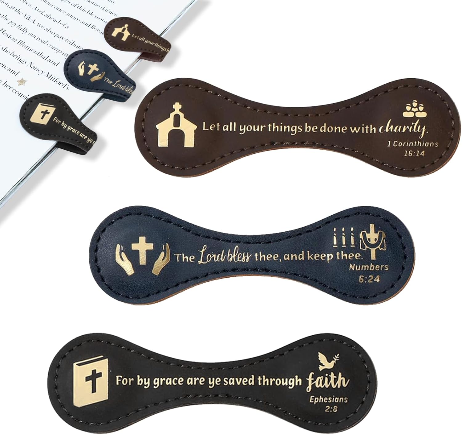 Amazon.com : flewfun 3 Pcs Christian Magnetic Bible Bookmarks, Vintage ...