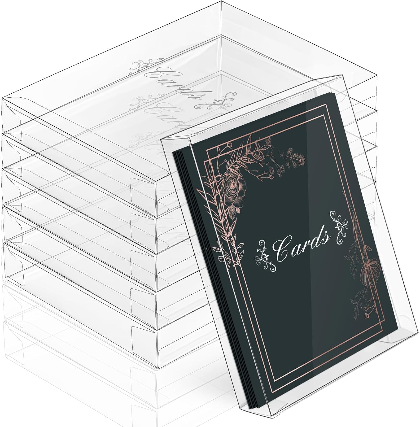 Amazon.com: Suzile 24 Pcs Clear Greeting Card Boxes, Plastic ...