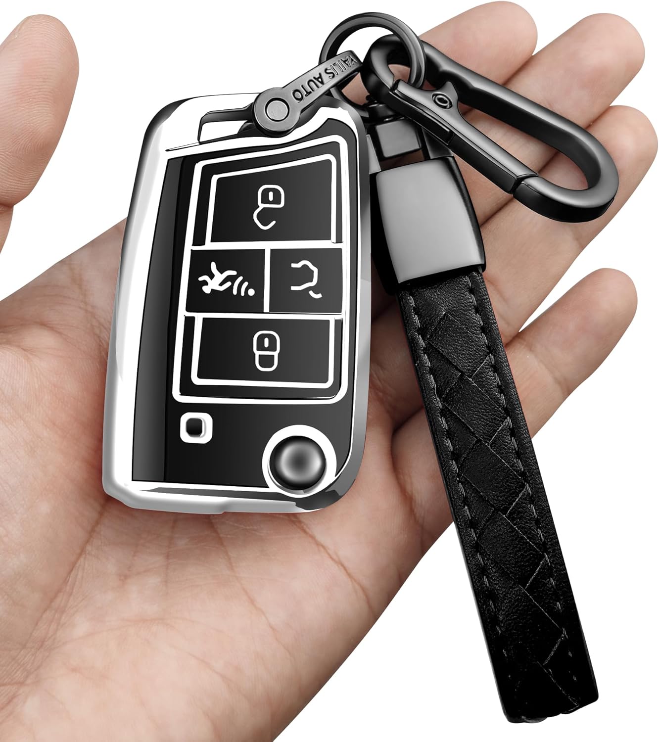 Amazon.com: Sindeda for Volkswagen Key Fob Cover with Keychain Soft ...