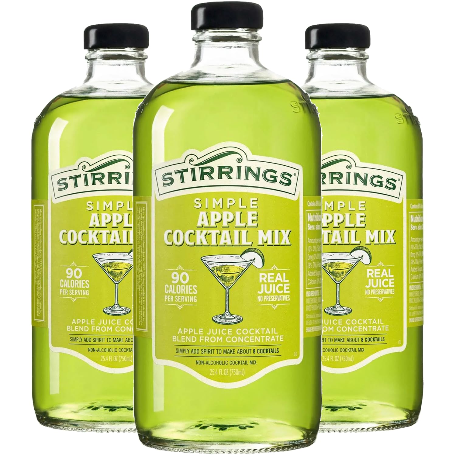 Amazon.com : Stirrings 3 Pack Apple Cocktail Mix 750ml Bottles - Real ...