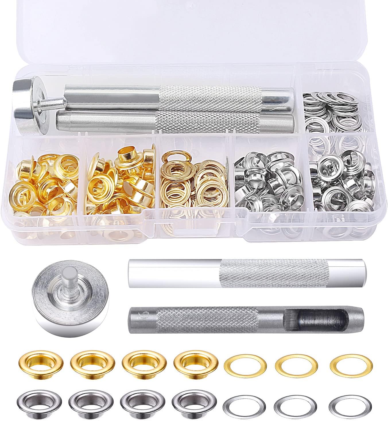 Grommet Eyelet Pliers Set, 1/4 inch Grommet Tool Kit eyelet Grommet and ...