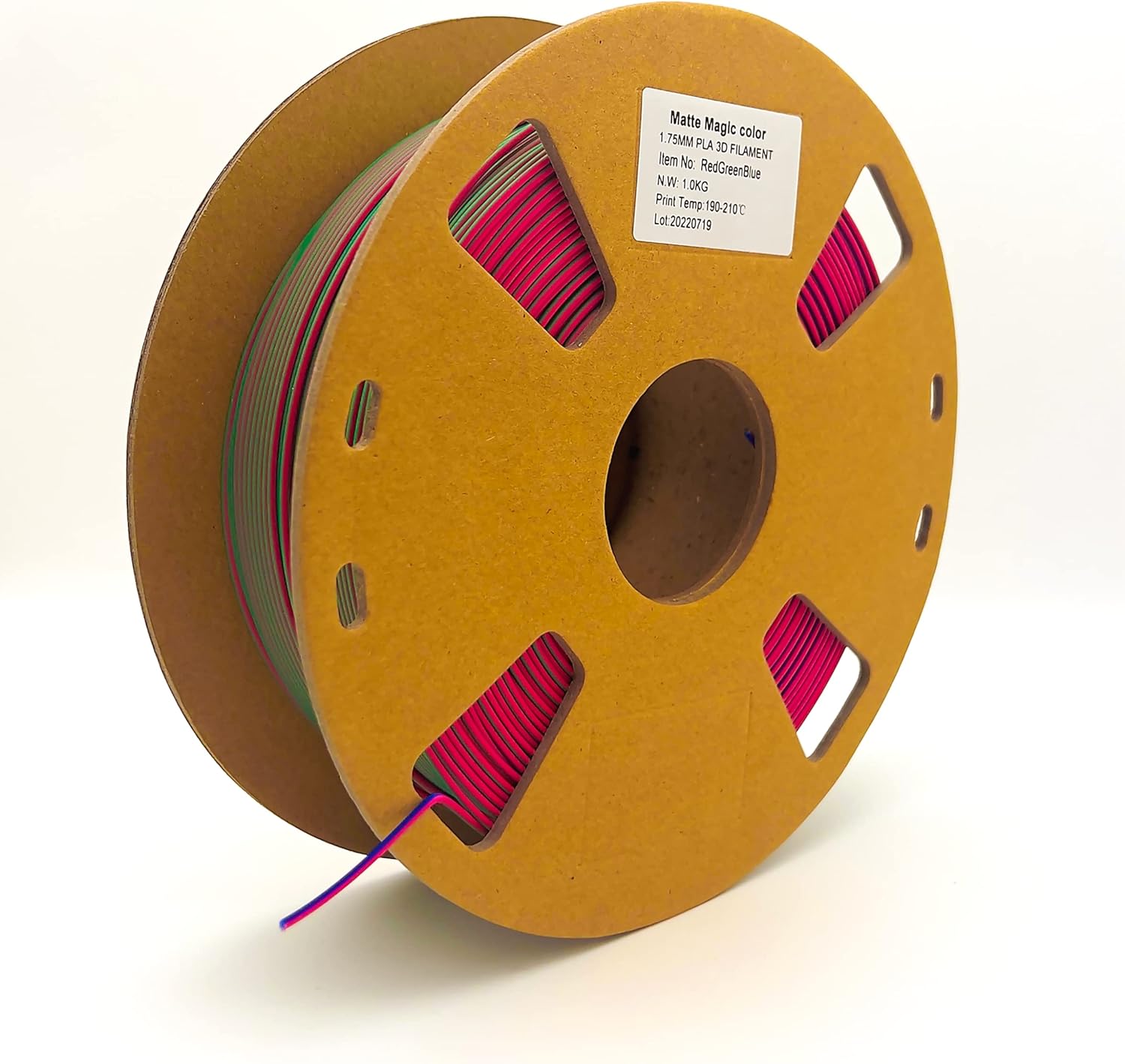 Amazon.com: Matte RGB Tri-Color PLA 3D Printer Filament, Triple Color ...