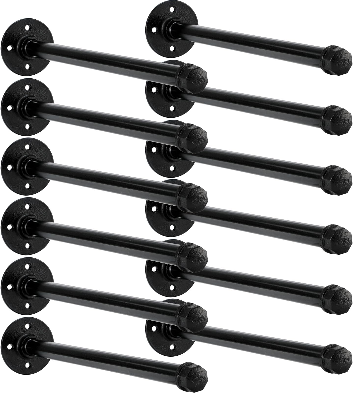 Amazon.com: Barydat 12 Set 12 Inch Industrial Pipe Clothing Rack with ...