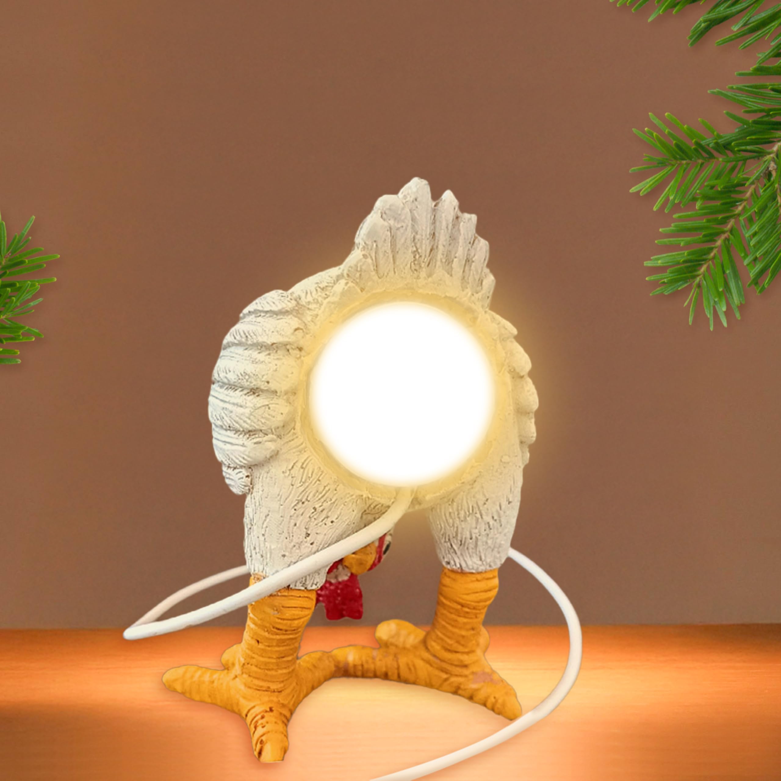HlaitsWit Funny Chicken Table Lamp, 3D LED Egg Night Light, Novelty ...