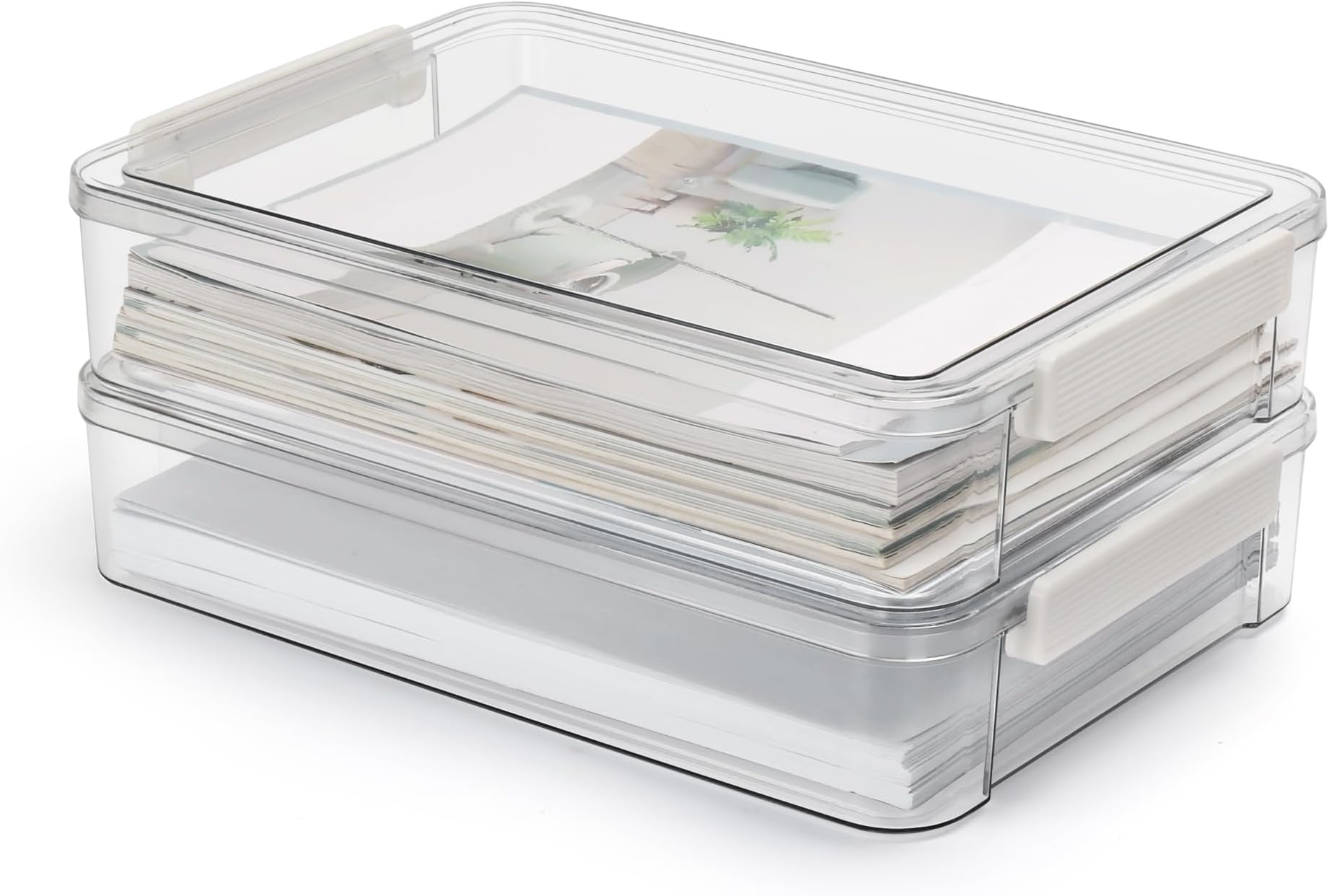 Amazon.com: SANWICH Clear File Box 2 Pack Plastic Storage Bins with ...