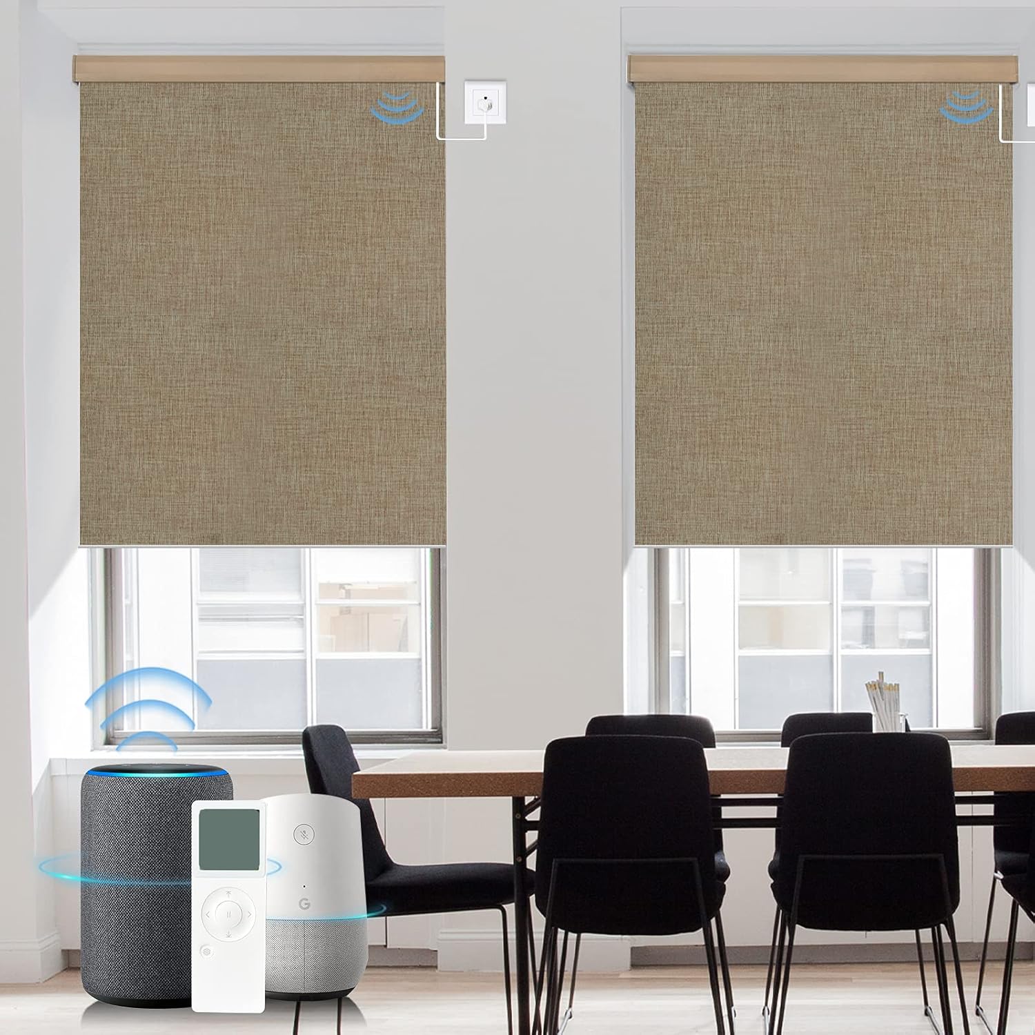 Amazon.com: Graywind Motorized Shades 100% Blackout Compatible with Alexa Google Smart Home ...