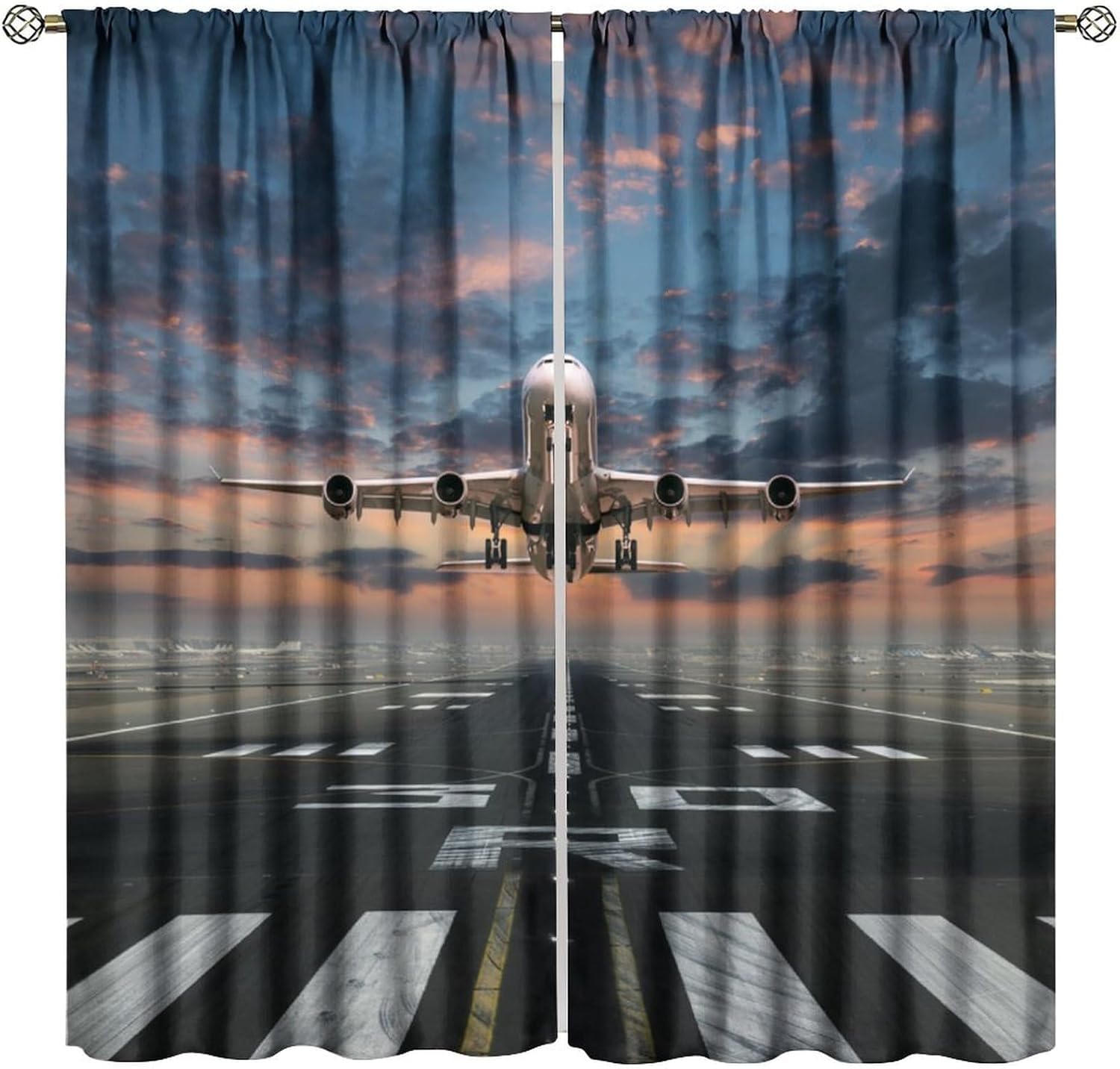 Amazon.com: FAOTELY Airplane Curtain for Boys Teens 3D Airplane Print ...