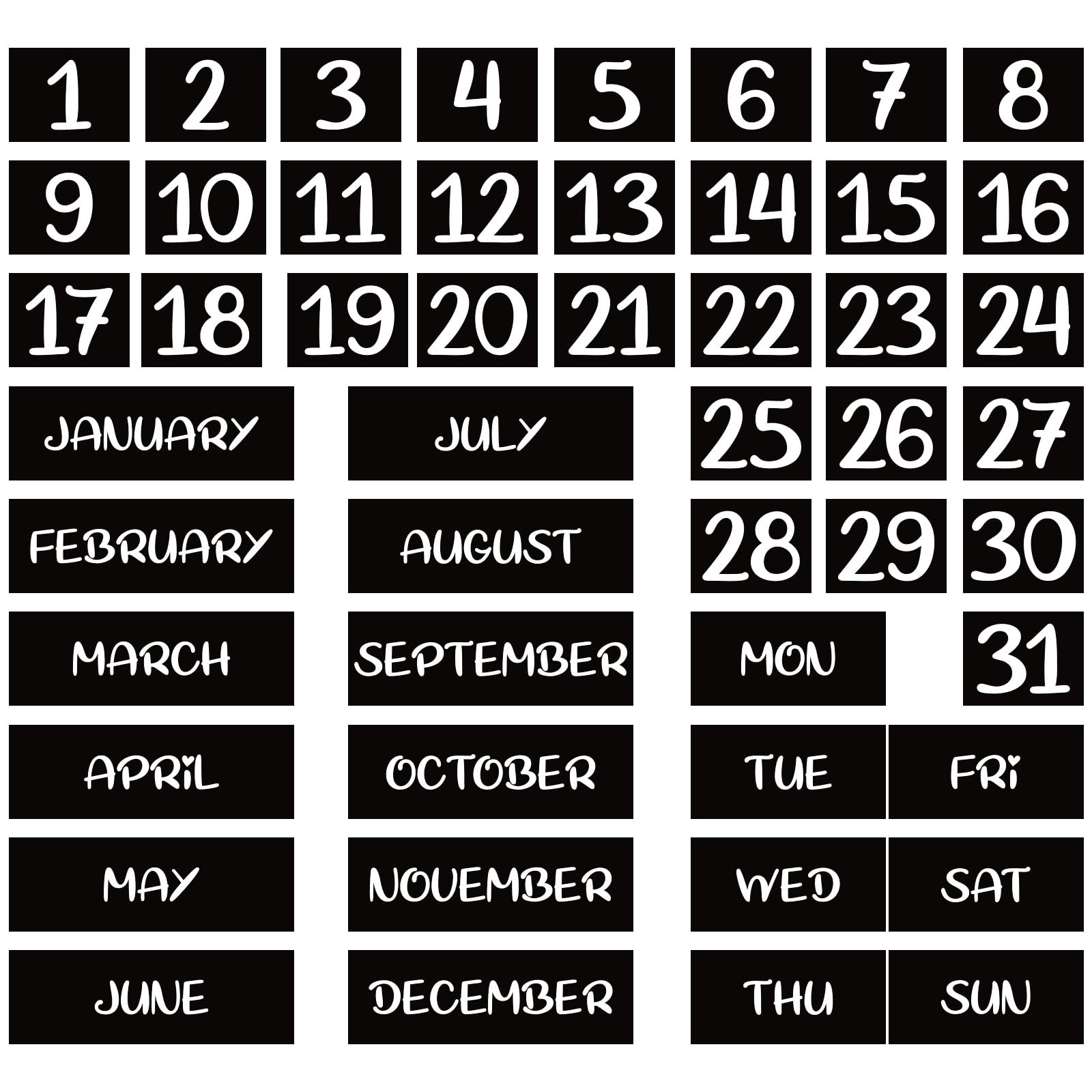 Amazon.com: 50Pack Magnetic Fridge Calendar Magnetic Days of The Week ...
