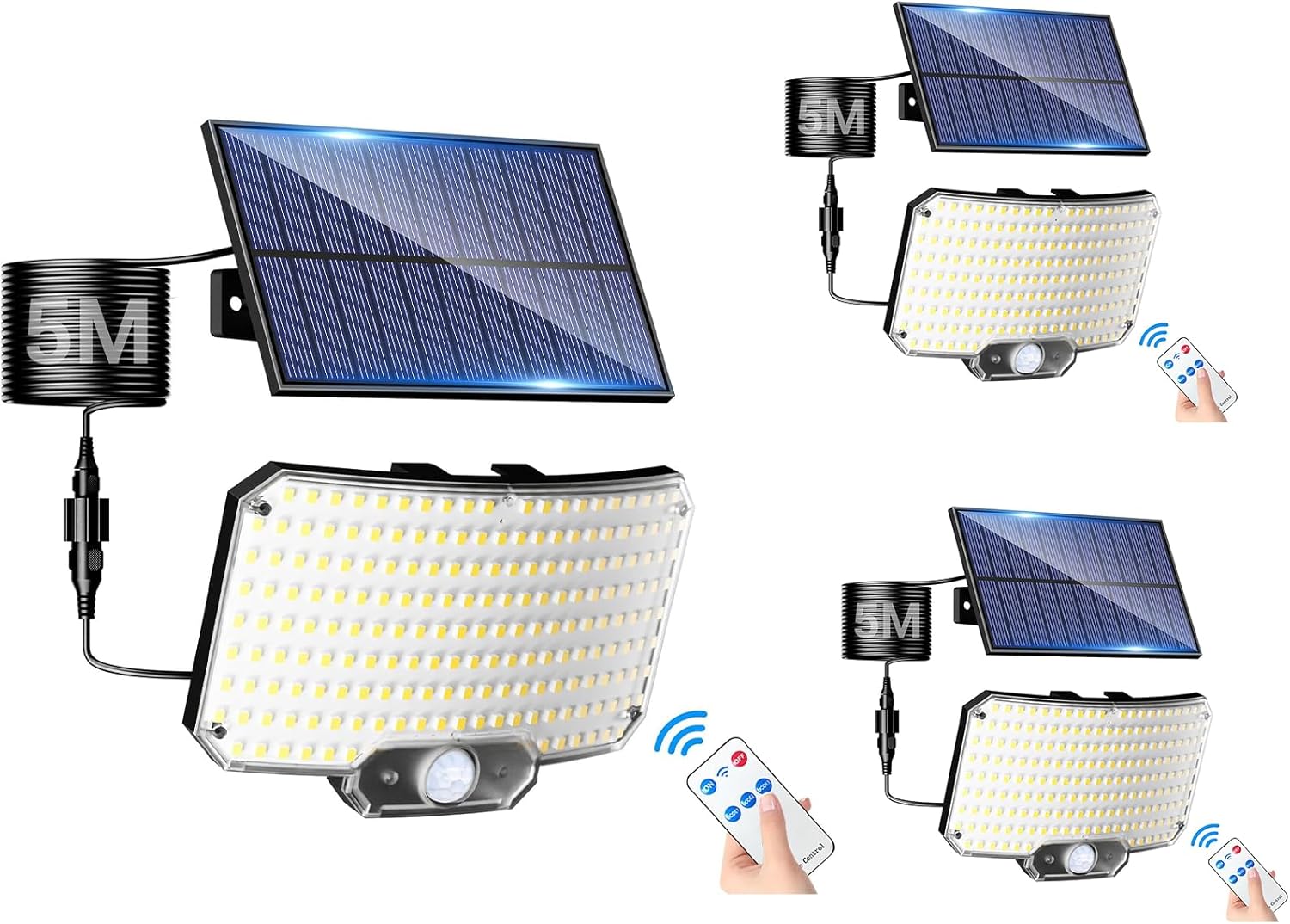 LOTMOS Upgraged Solar Lights Outdoor, 3 Modes 400LM Motion Sensor Flood ...