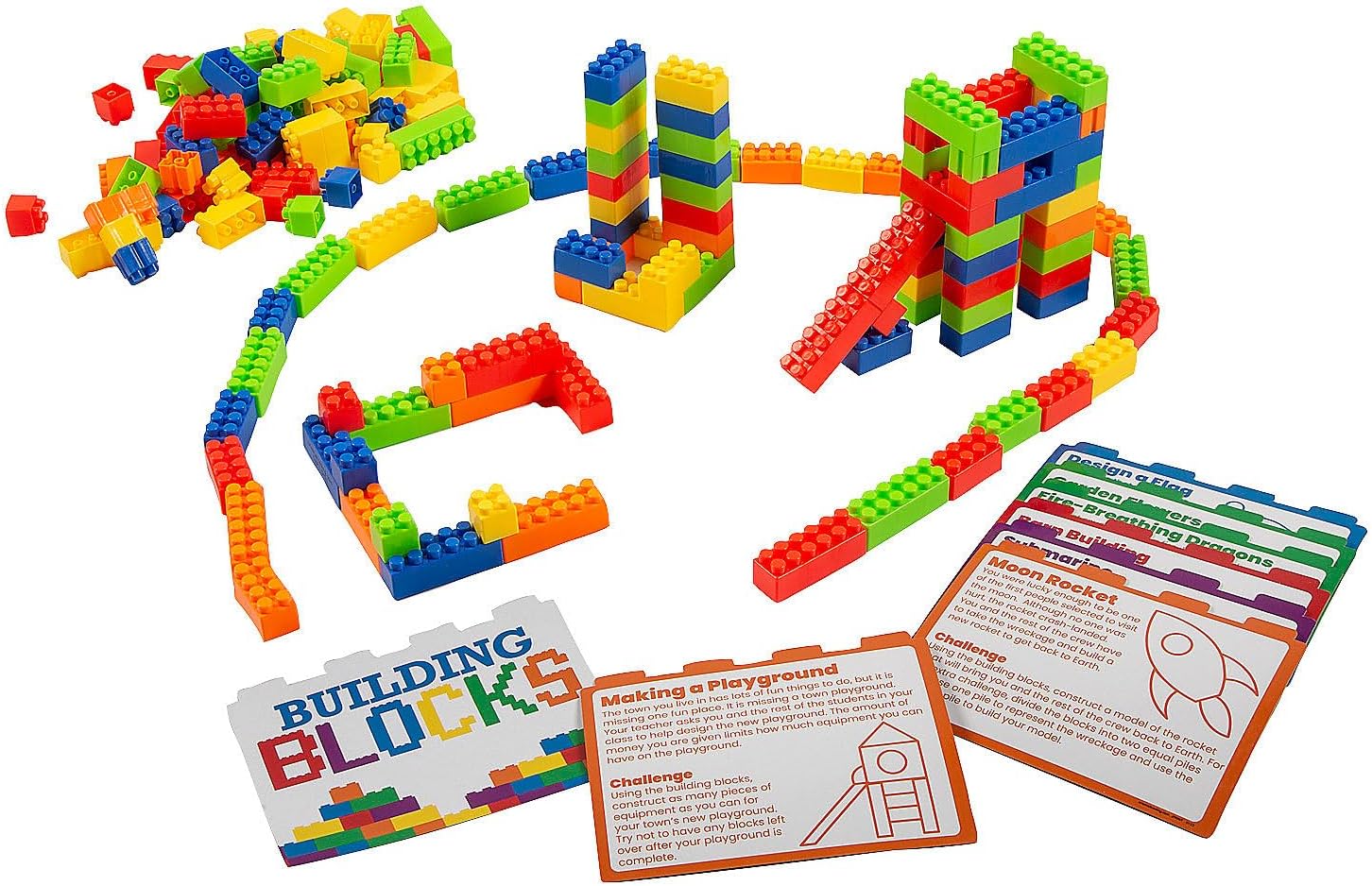 Amazon.com: Fun Express Building Blocks STEM Challenge Kit - Bulk 148 ...