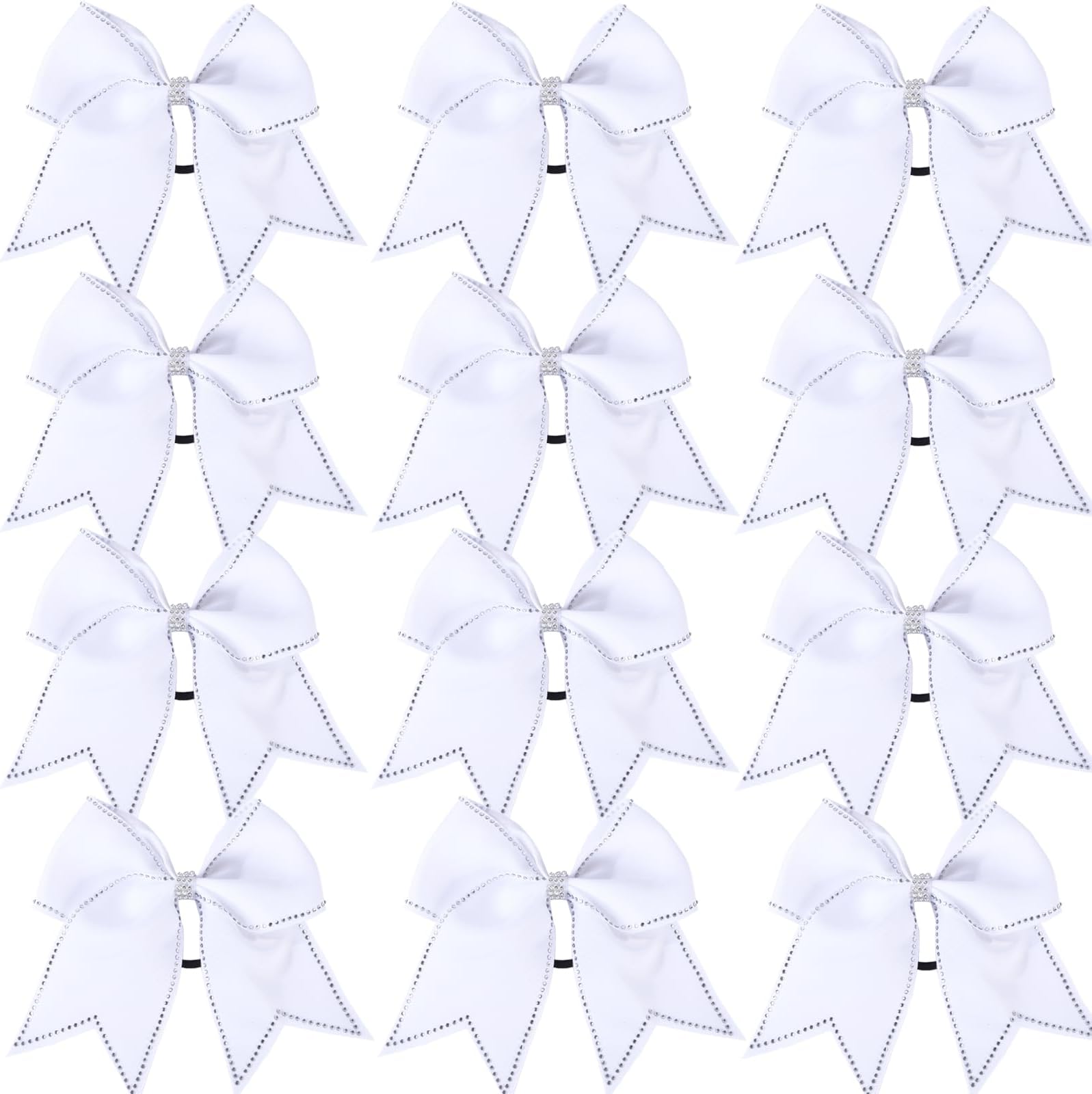 Amazon.com : Hipcheer Large Rhinestones Cheer Hair Bows,12 PCS Glitter ...
