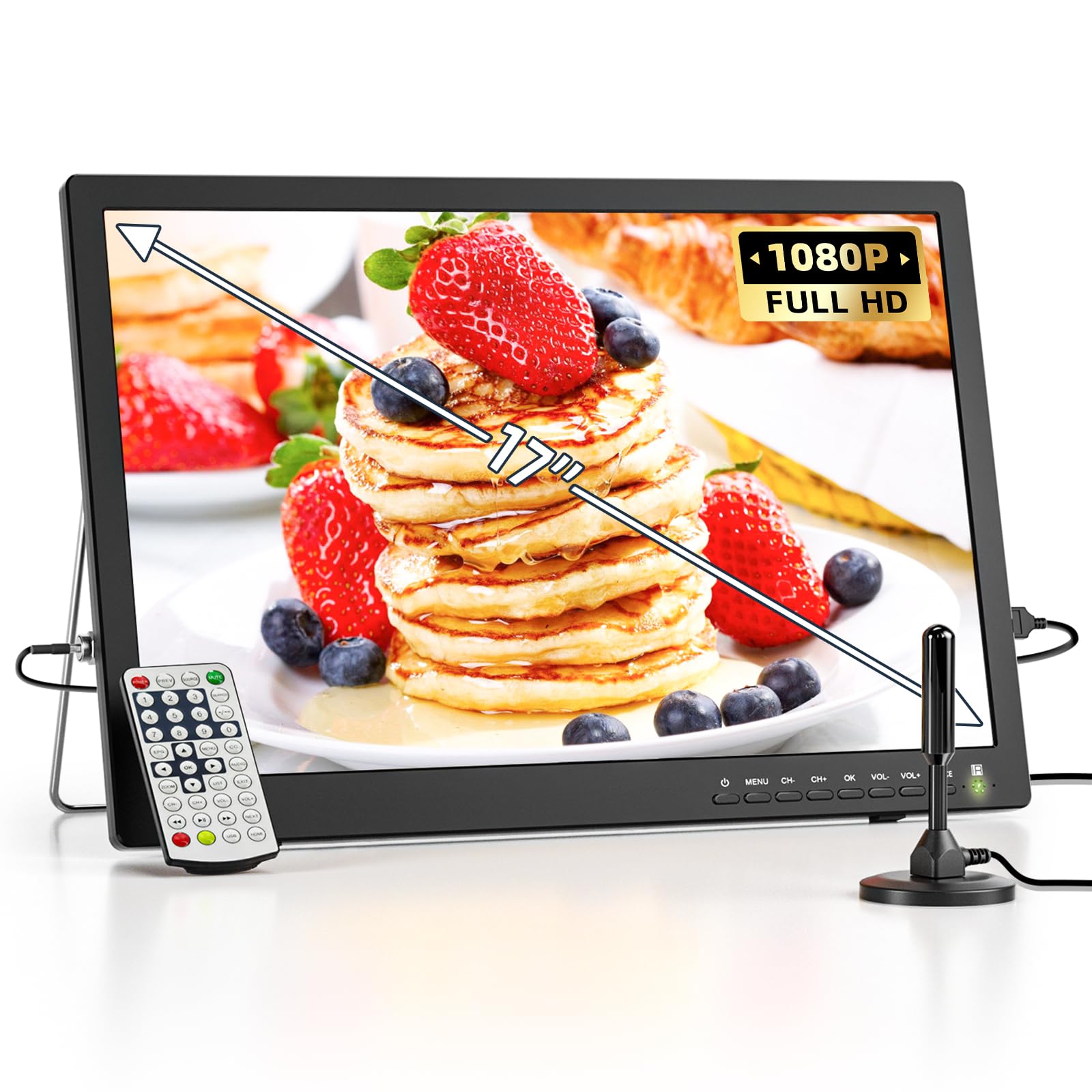 Buy Desobry 17 inch Portable TV with Antenna, Portable Small TV with ...