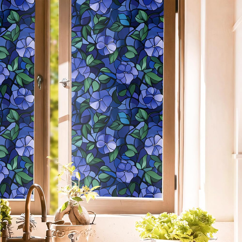 Amazon.com: 16“x118 Dark Purple Stained Glass Double Side Window Films ...