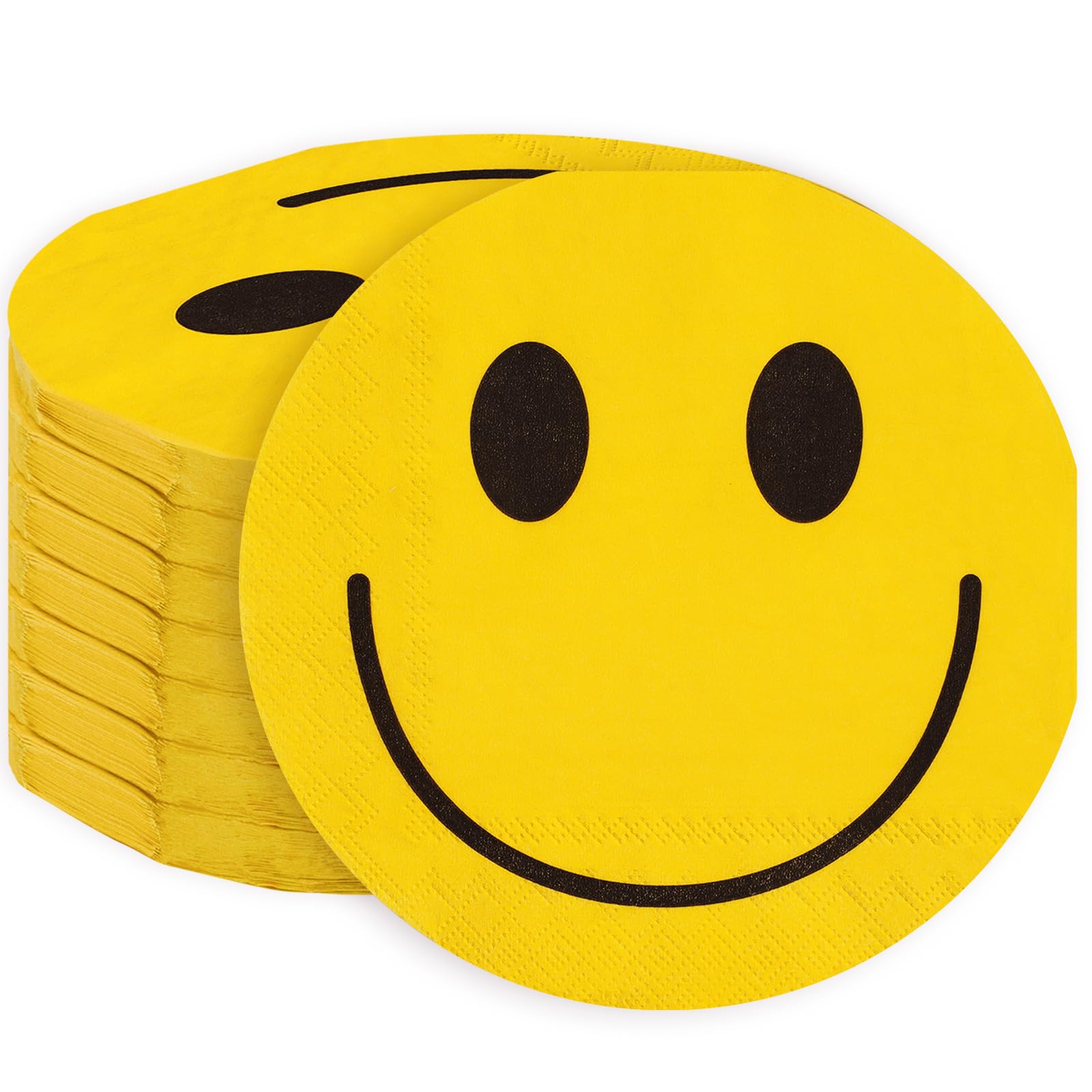 Whaline 100 Stück Party-Servietten mit lächelndem Gesicht, gelbe ...