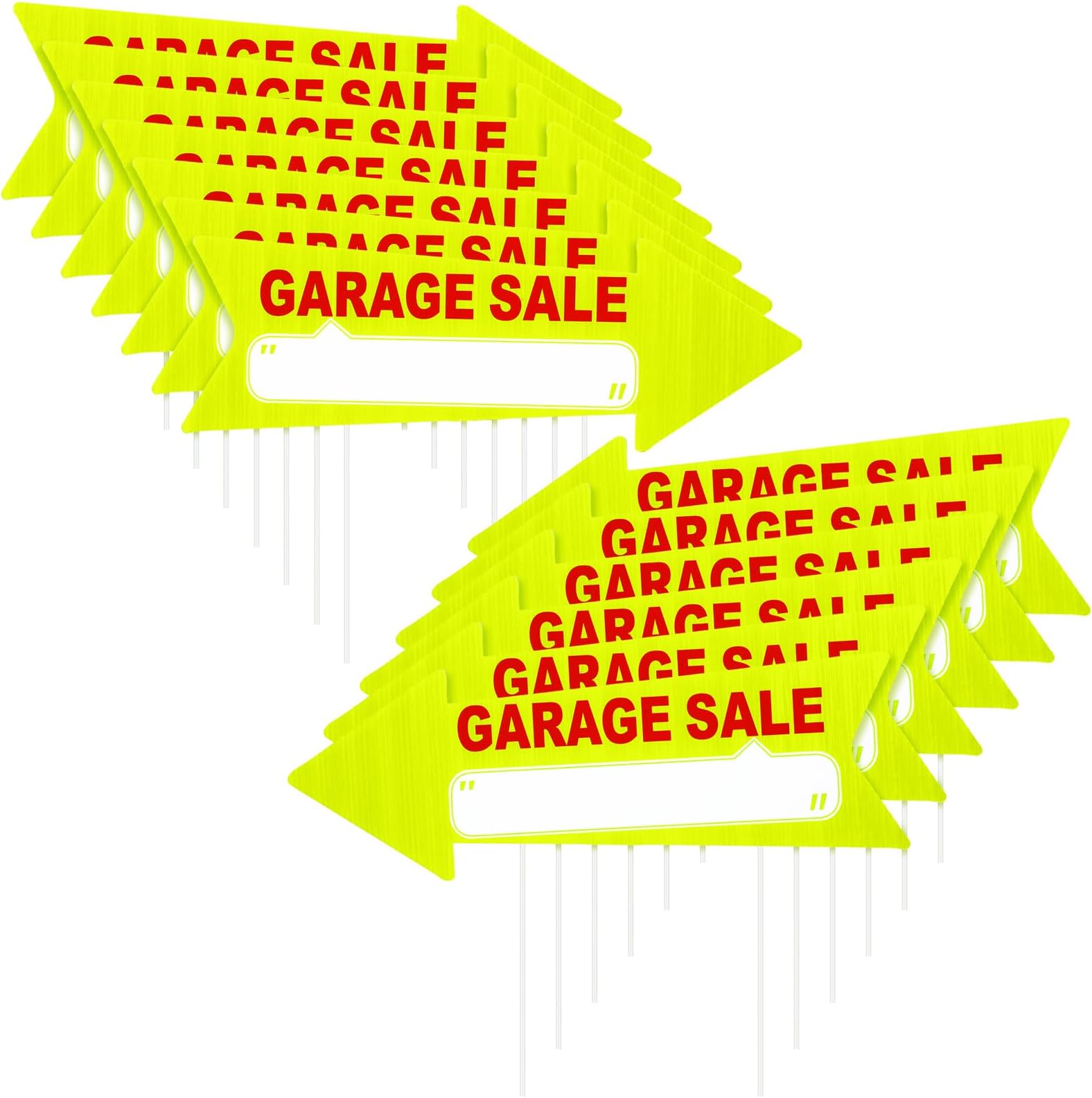 Amazon.com : 7 PC Garage Sale Signs with Stakes, 17" x 6", Double-Sided ...