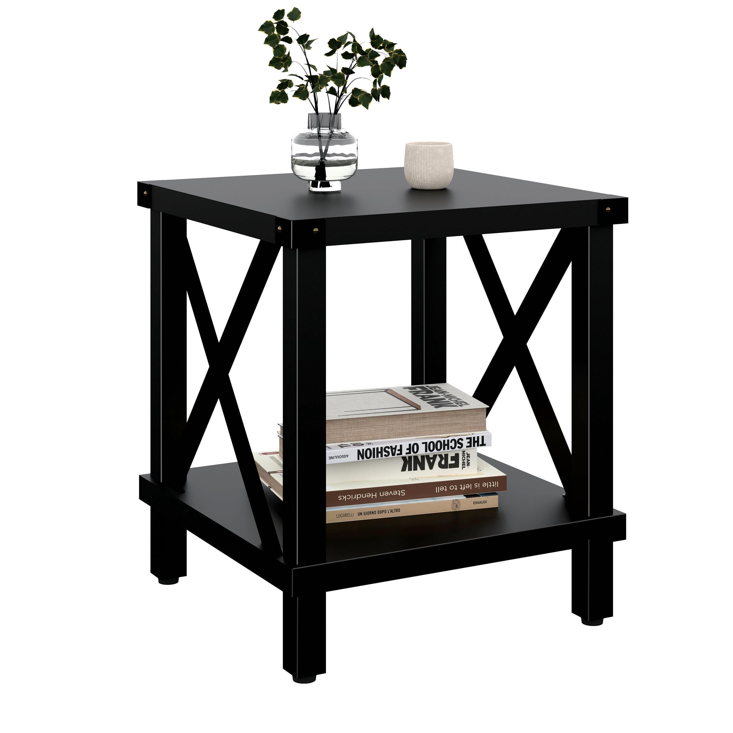 MMEOLUOOK Large End Table Farmhouse Side Table Industrial Style Sofa ...