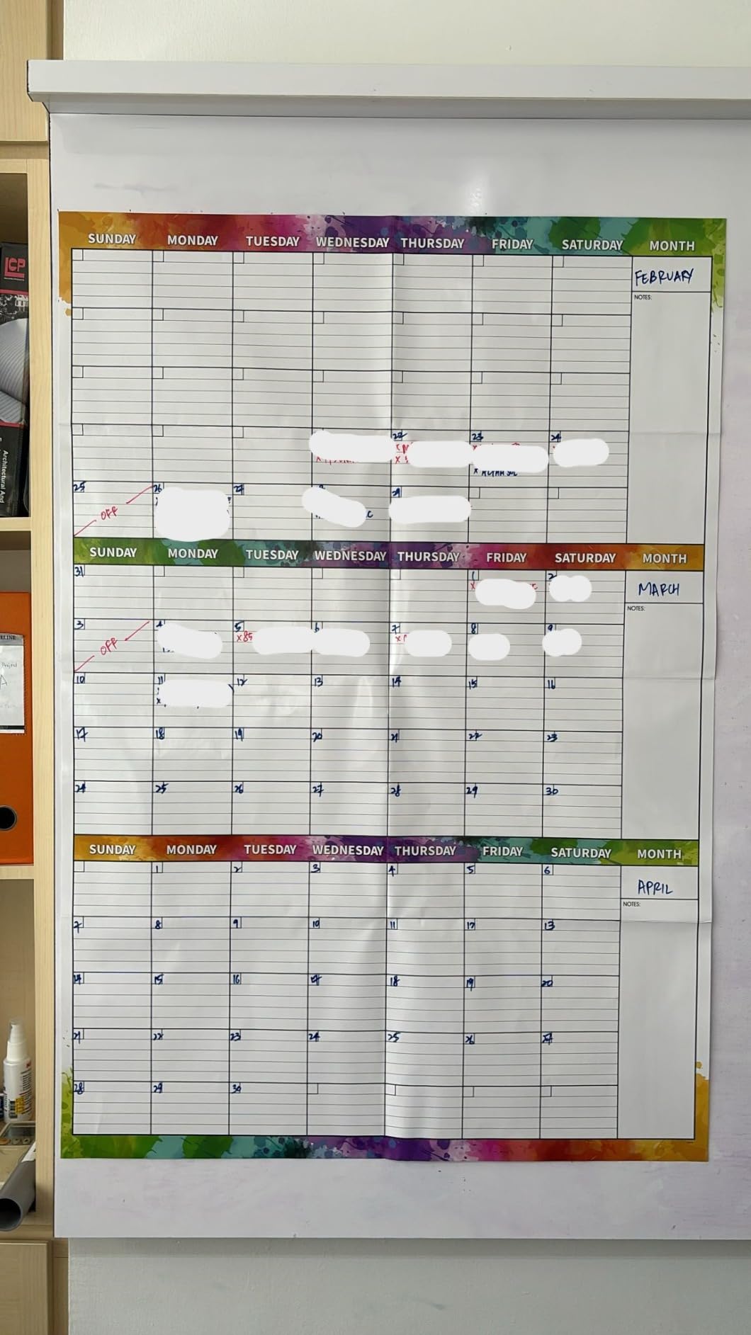 Large Dry Erase Calendar for Wall – 3 Month Calendar(Vertical), Dry ...