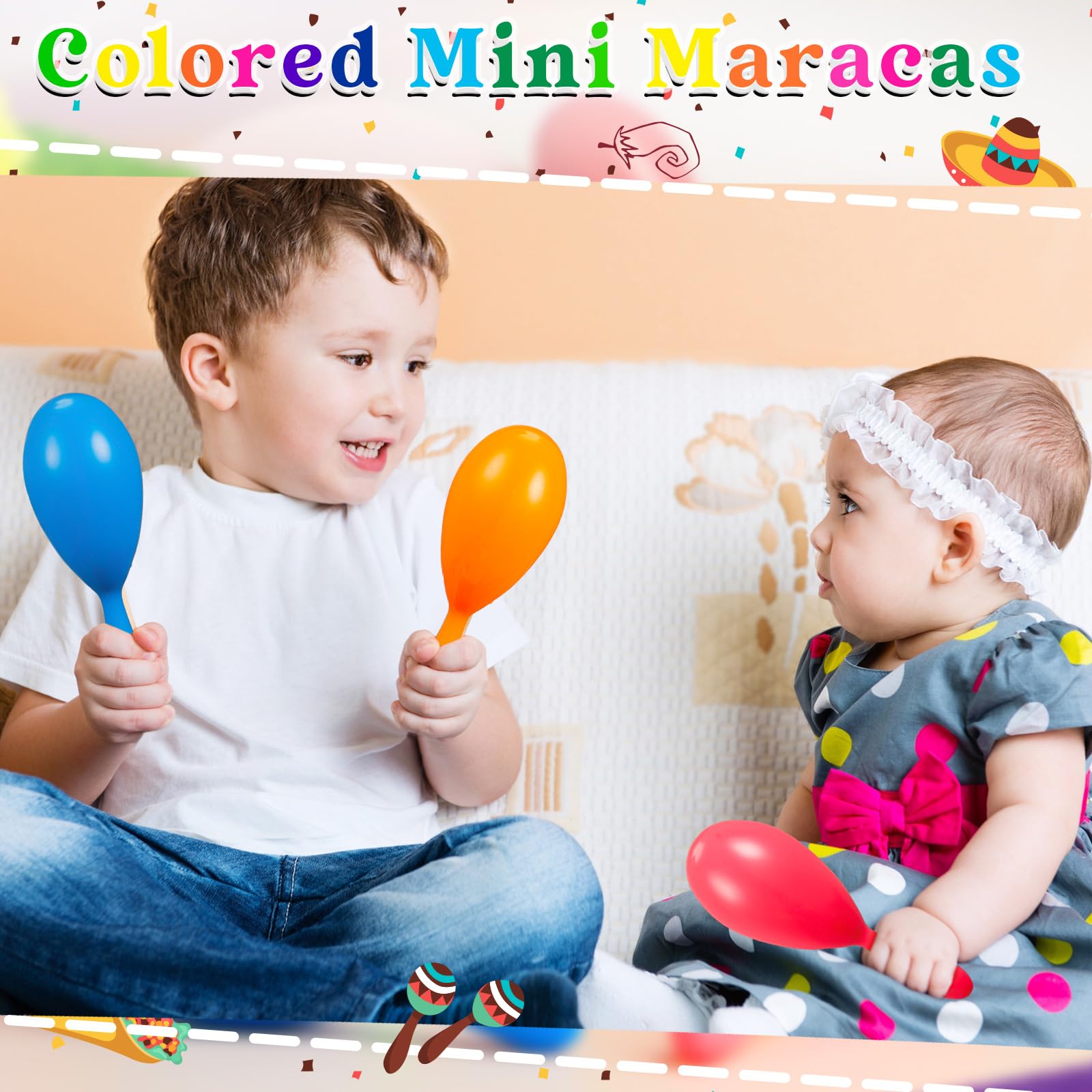 Snapklik.com : 120 Pcs 4 Inch Mini Maracas For Kids Mexican Fiesta ...