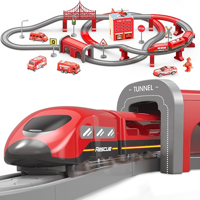 Amazon.com: Wdmiya Train Set for Toddlers, 92 Pcs Train Toys for Kids ...