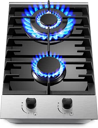 Amazon.com: Amzgachfktch 2 Burner Propane Stove, 12 Inch Gas Cooktop ...