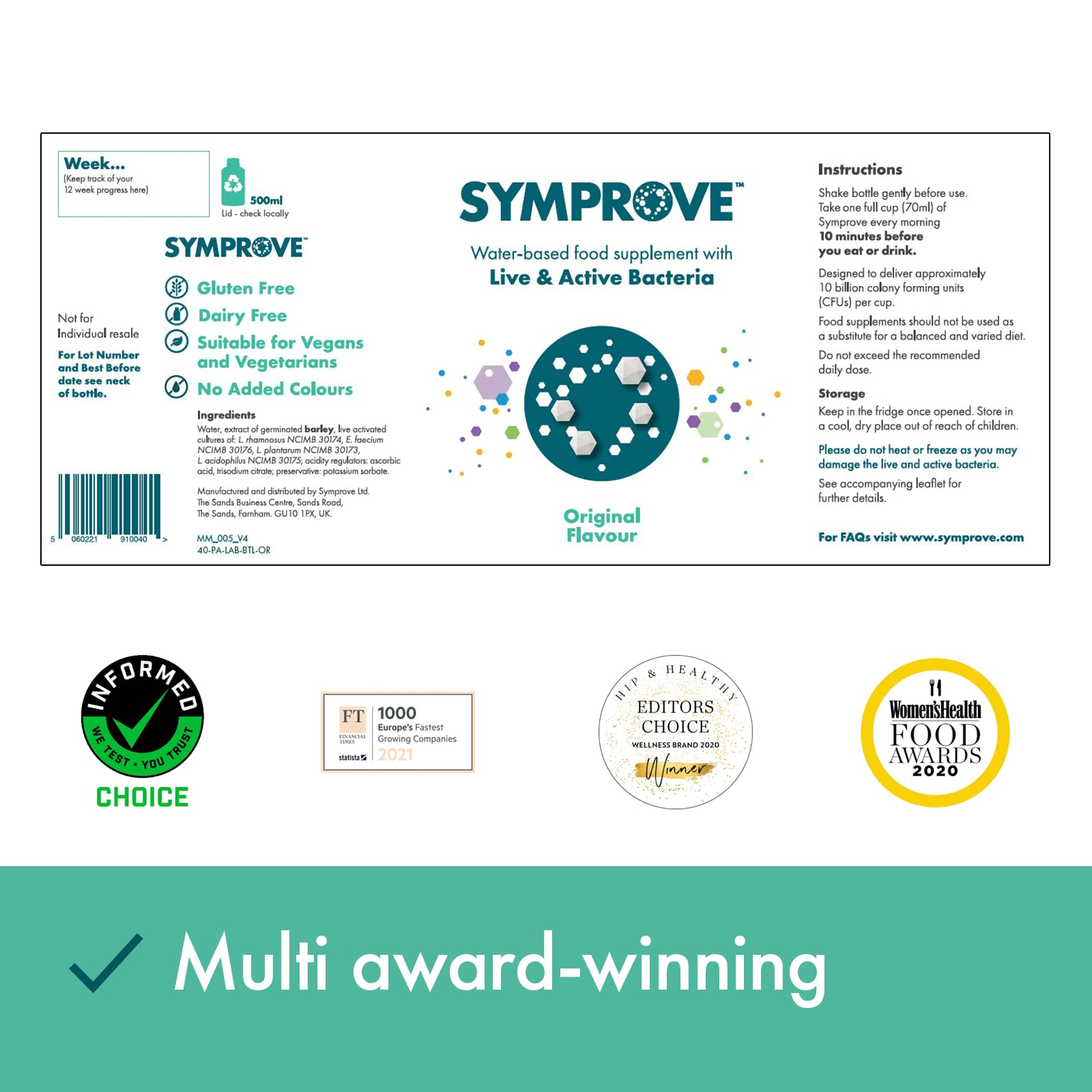 Buy Symprove Daily Food Supplement, Delivers Live and Active Bacteria ...