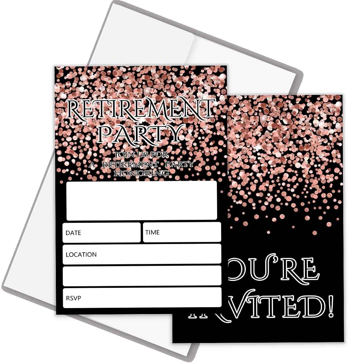 Amazon.com : Retirement Invitations Cards with Envelopes Set of 20 ...